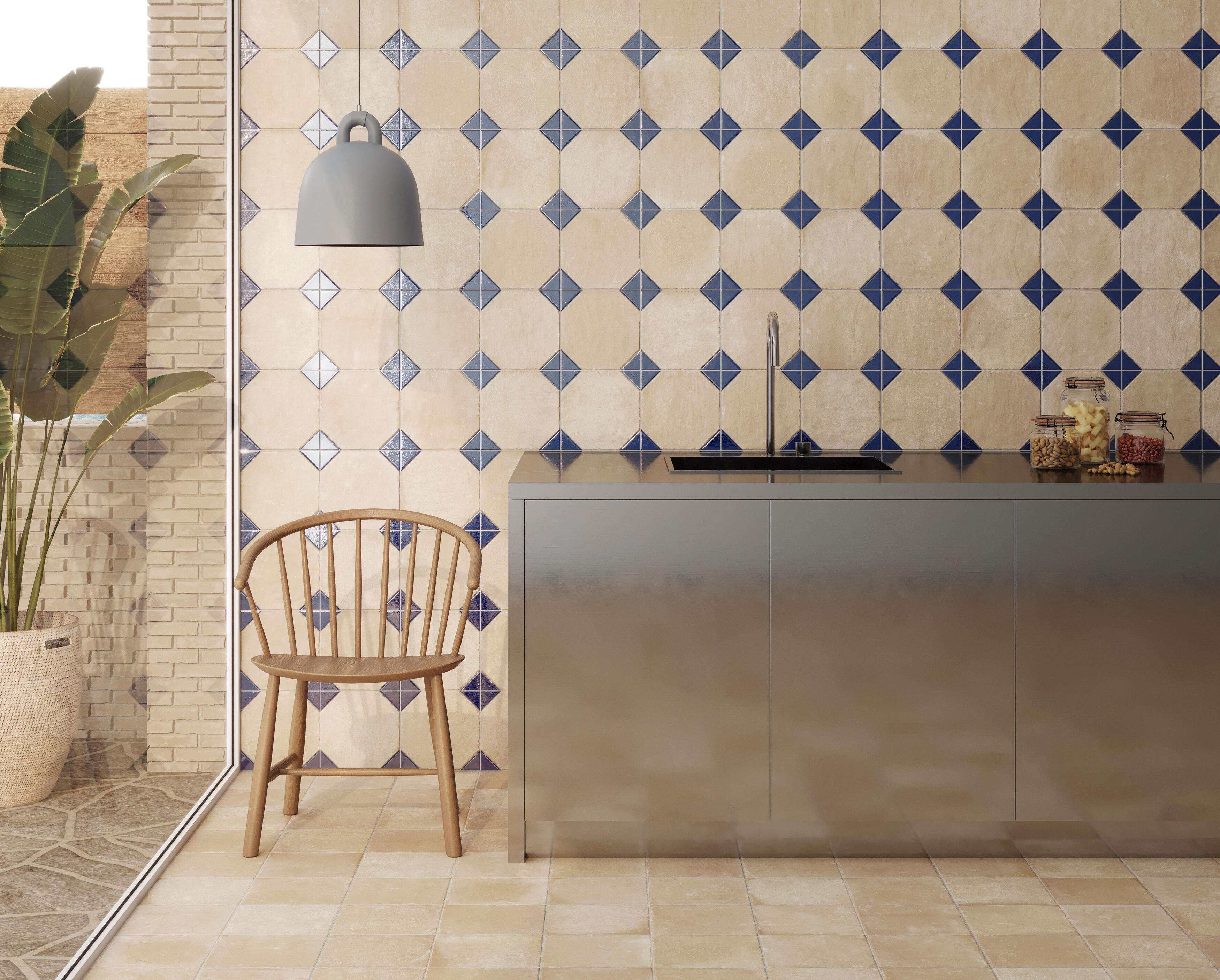 Suelo/Azulejo porcelánico Ignia efecto terracota sand decor blue 45 ...