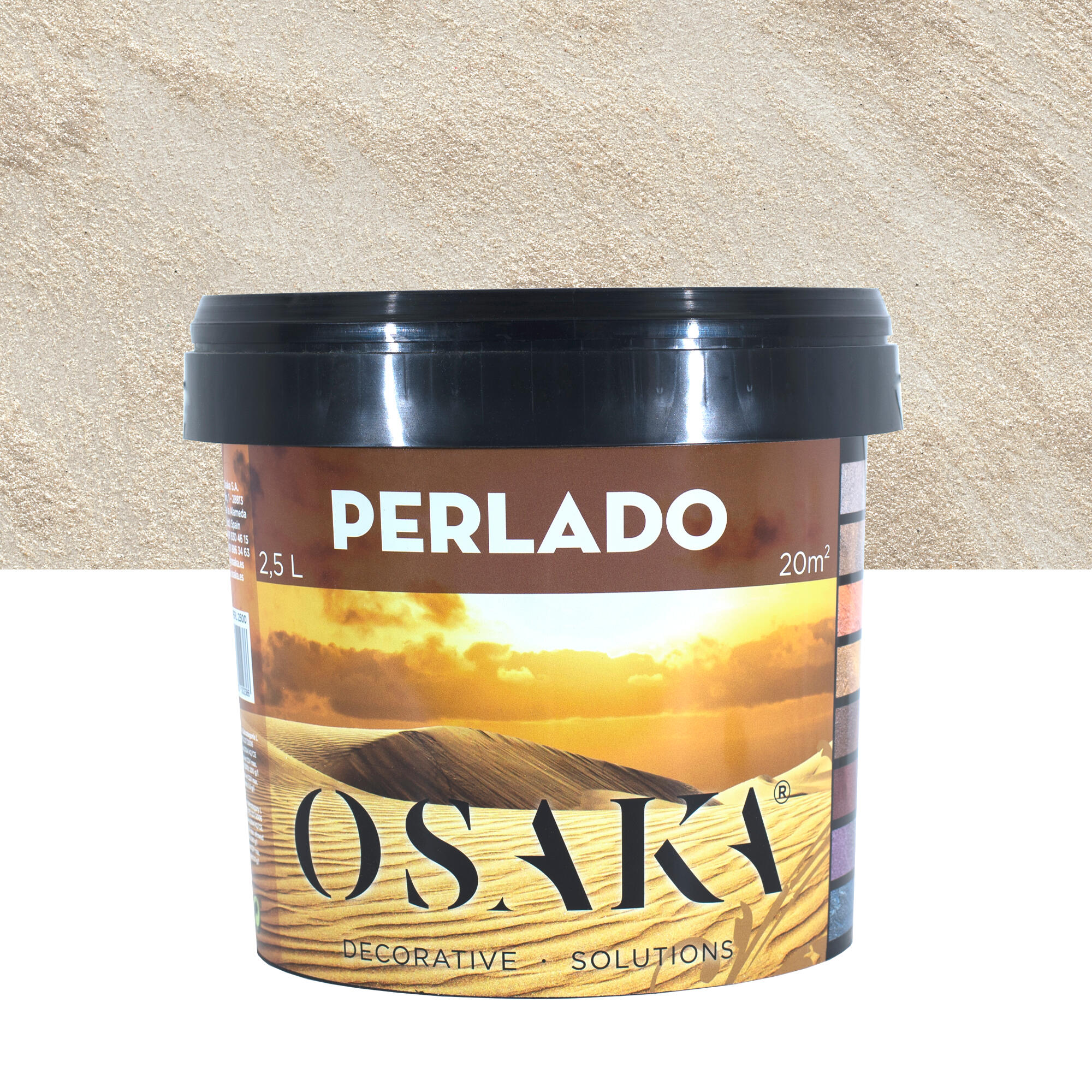 Pintura decorativa con efectos arena metalizada Perla OSAKA color crema ...