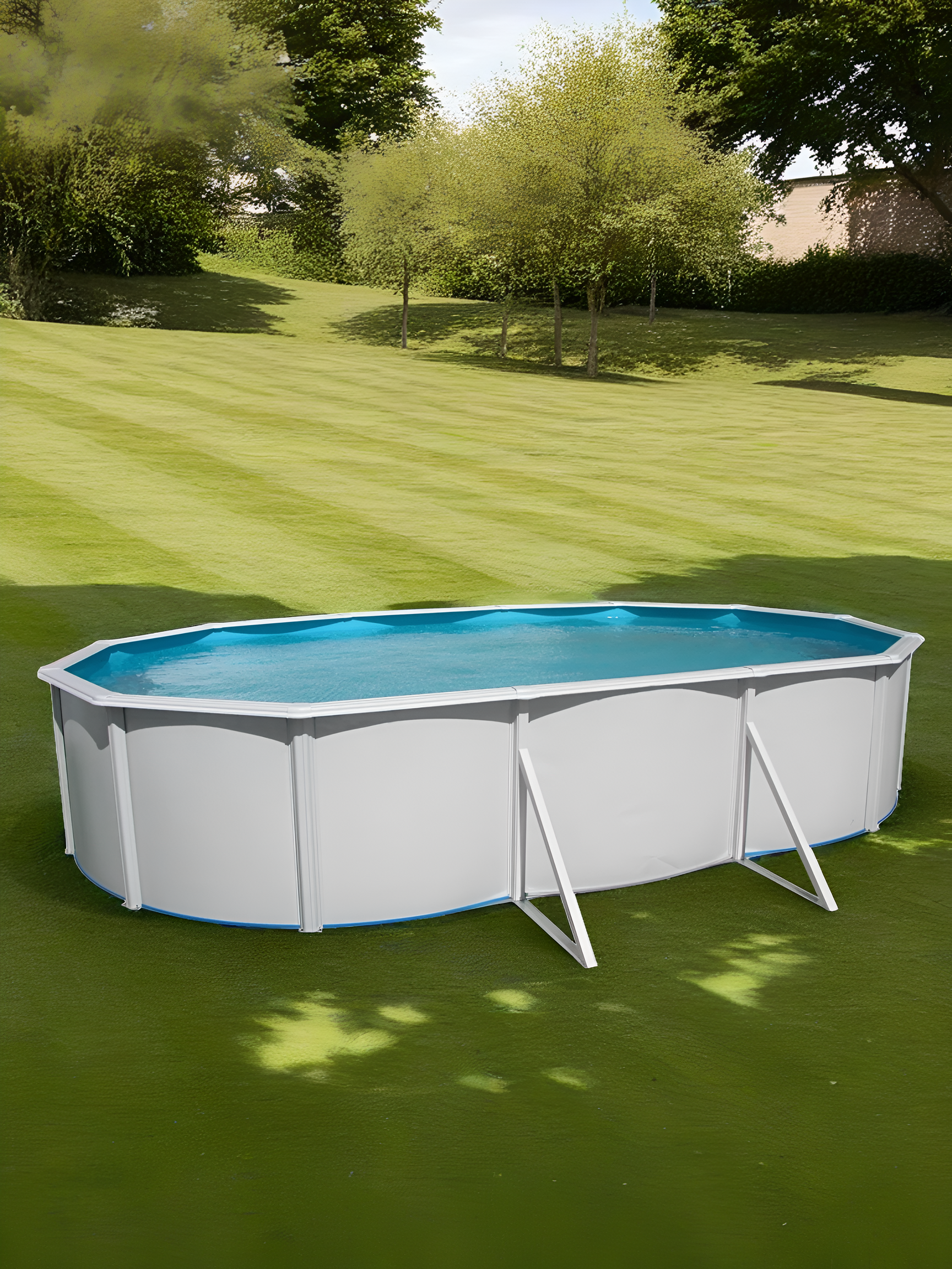 Piscina desmontable GALVANIZADA OVAL 120x366x640 cm | Leroy Merlin