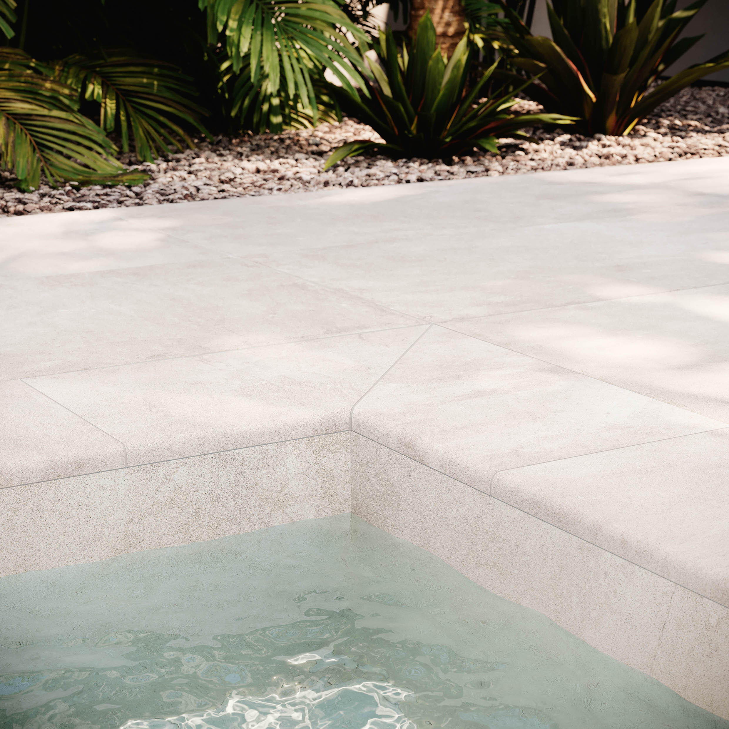 Suelo piscina cerámico Neutral efecto cemento polar 30x60 cm C3 | Leroy Merlin