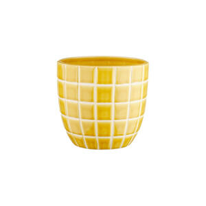 Pot décoratif Check, jaune / doré H.15 x l.14 cm | Leroy Merlin