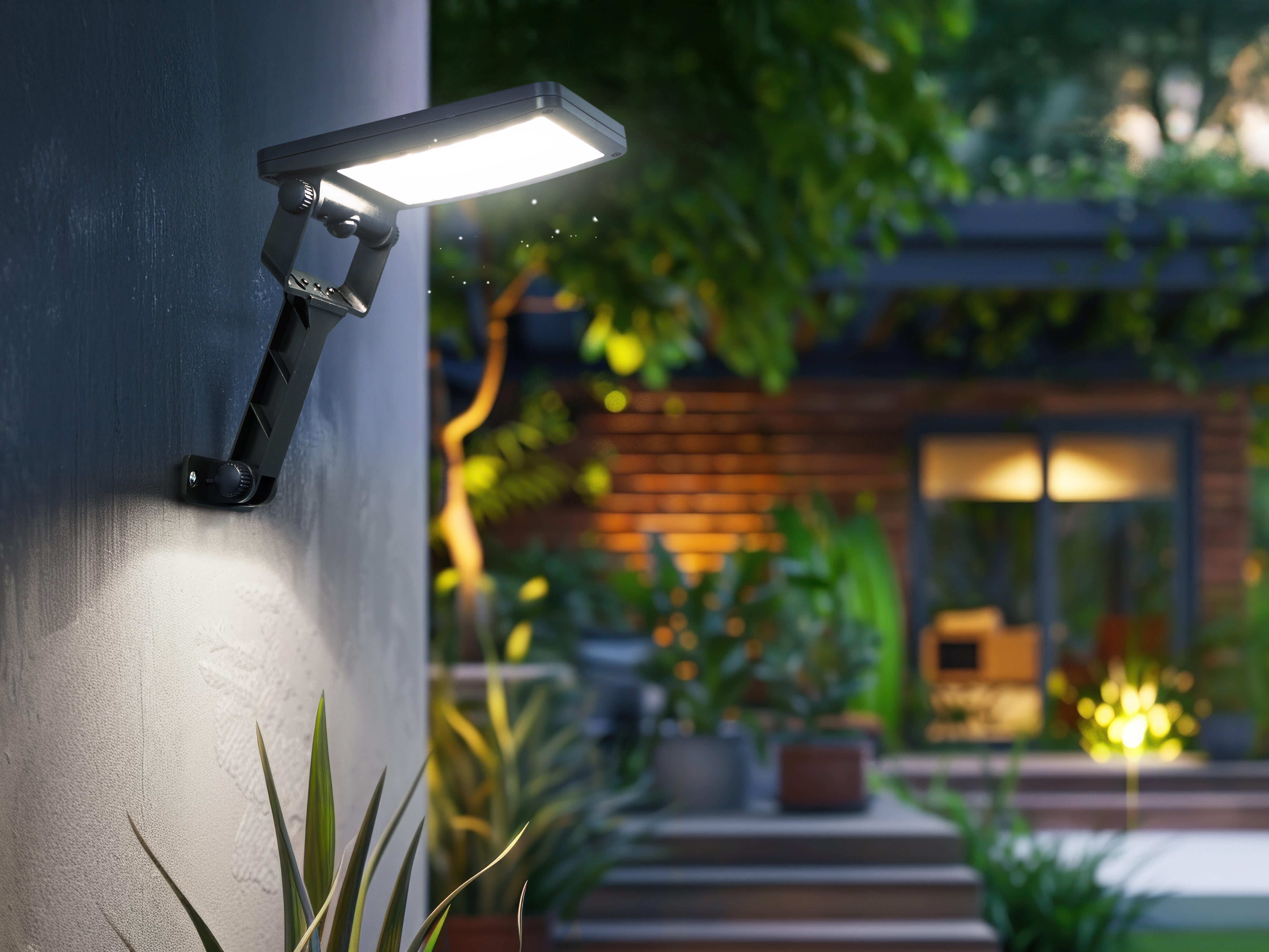 Lámpara de mesa solar sin cables de exterior negra con detector de ...