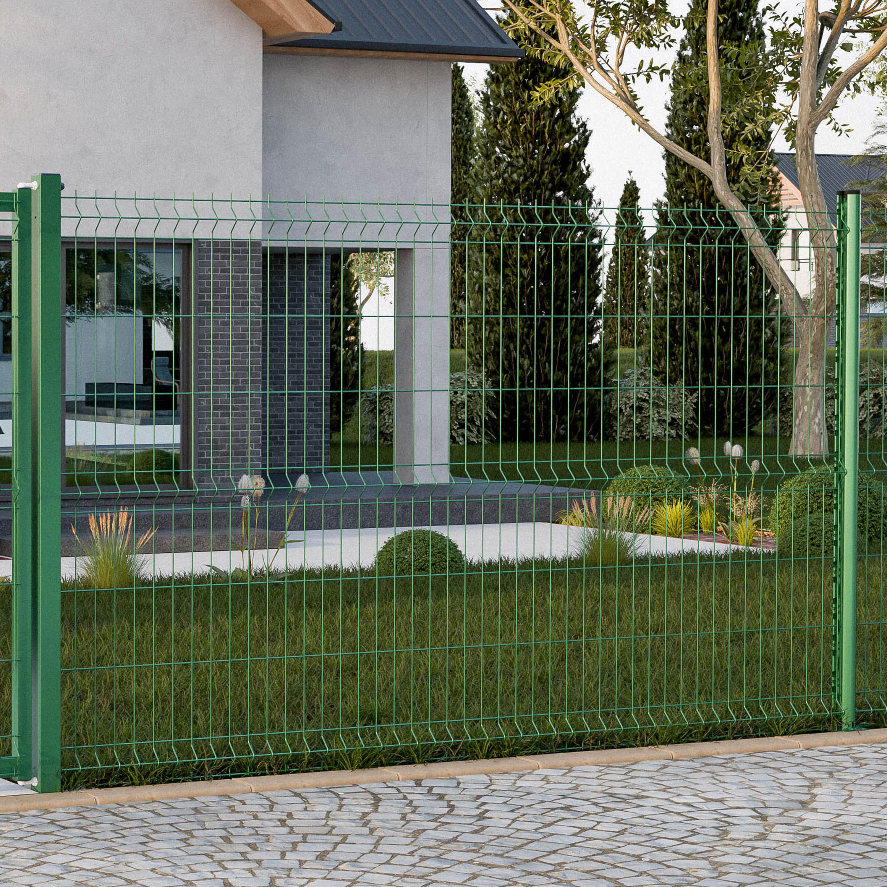Grillage rigide Naterial vert - 6005, H.1.93 x L.2.5 m, maille 55x200 ...
