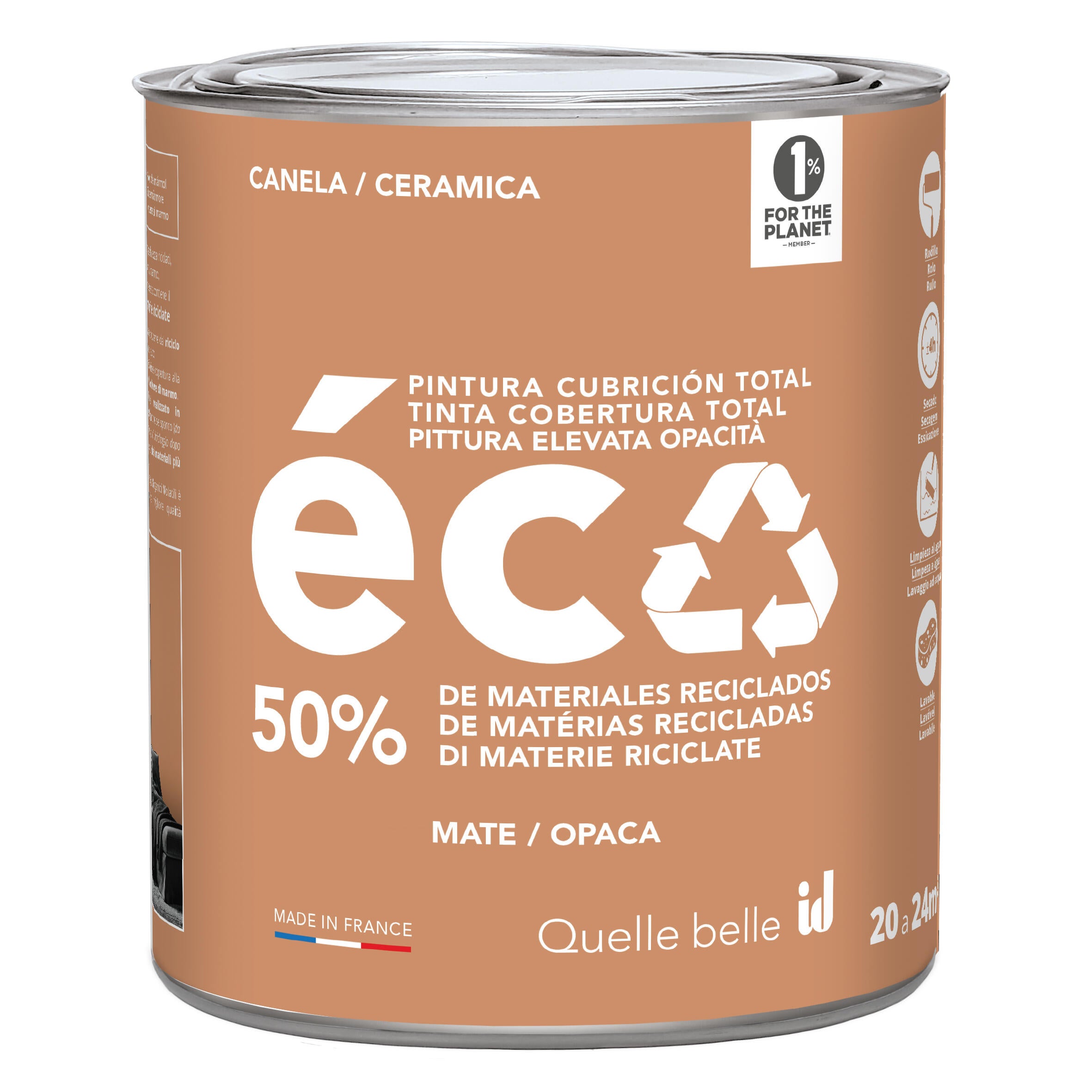 Pintura de interior Eco ID color canela mate 2L para paredes y techos ...