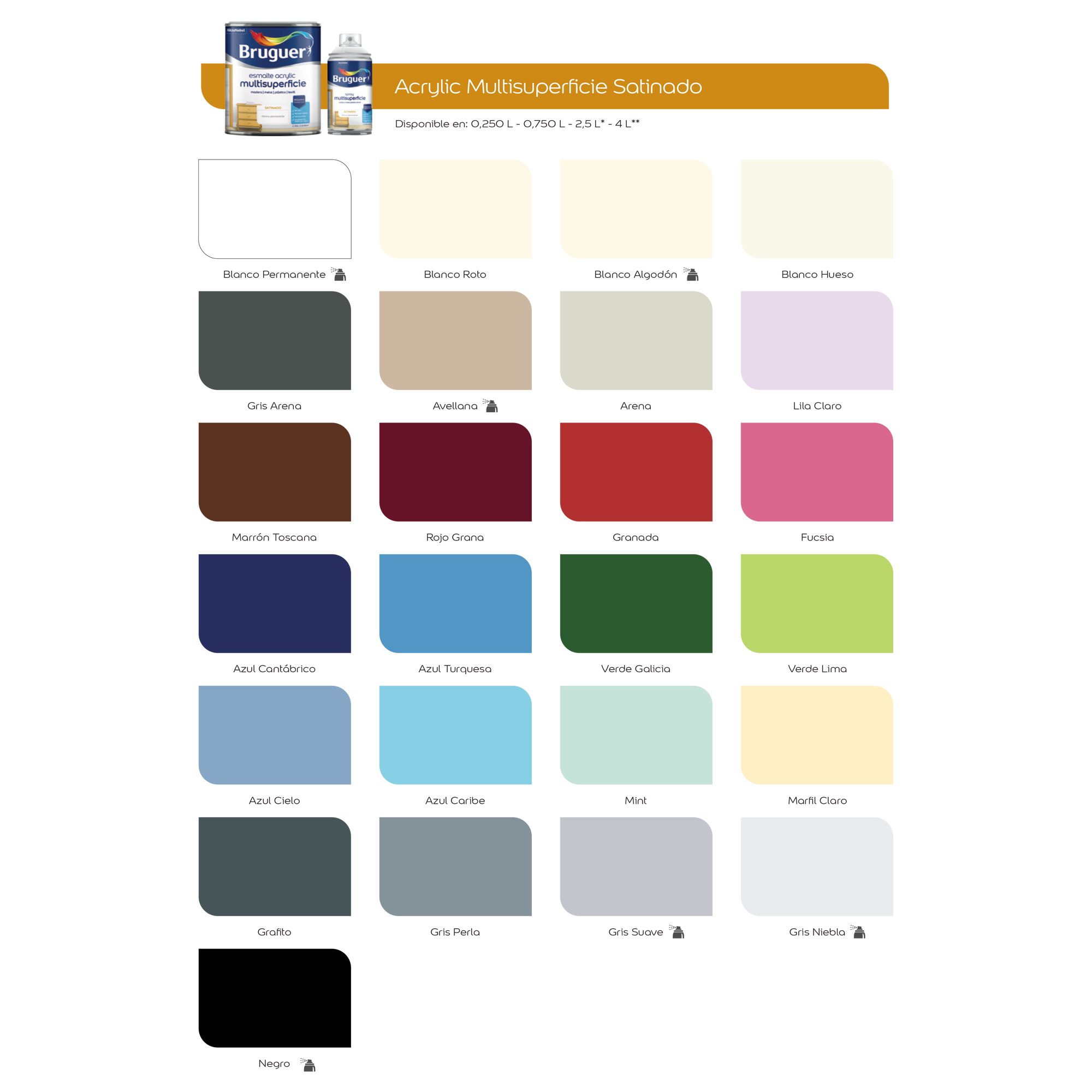 Esmalte de interior Acrylic BRUGUER color gris suave satinado 750ml ...