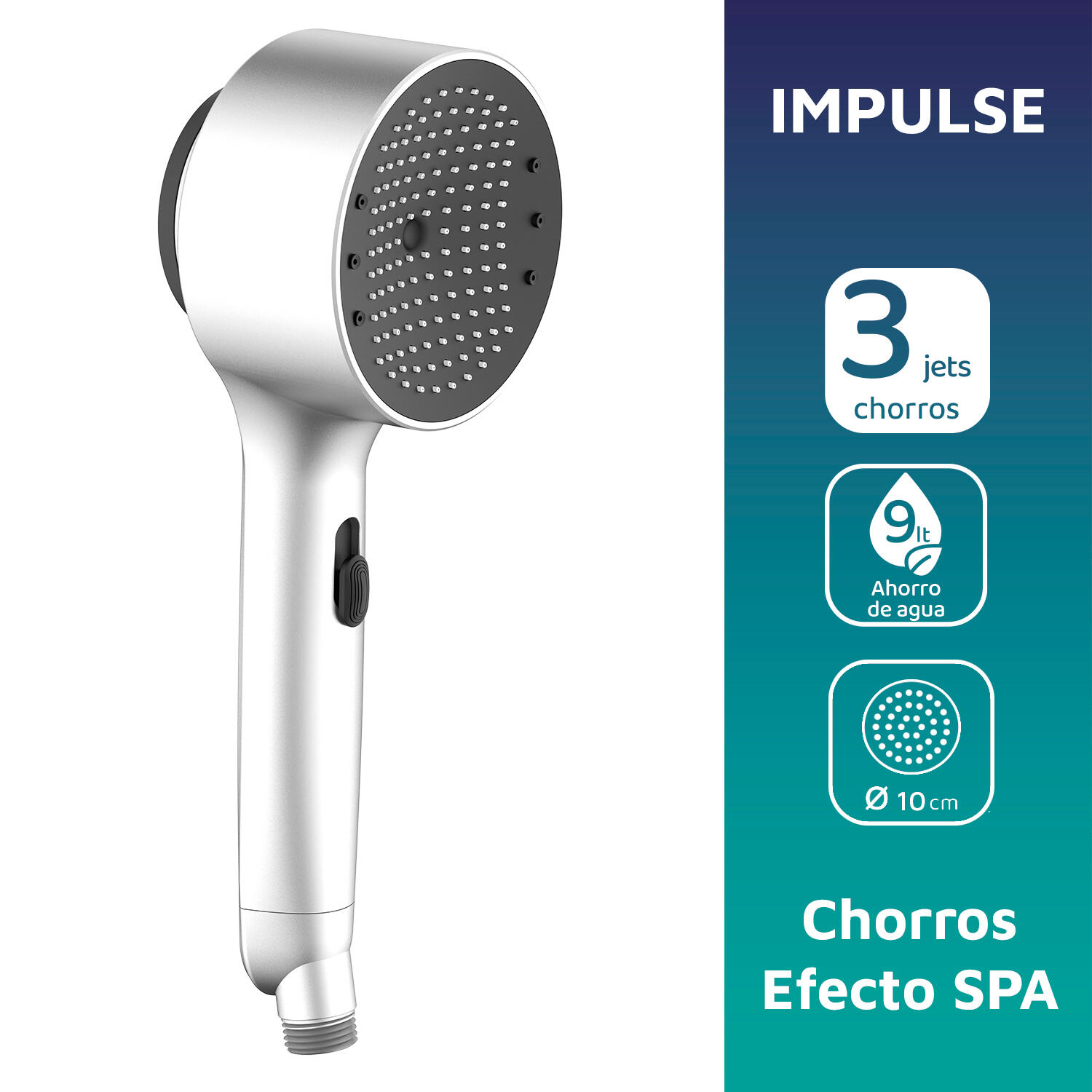 Alcachofa de ducha Impulse con 3 funciones | Leroy Merlin