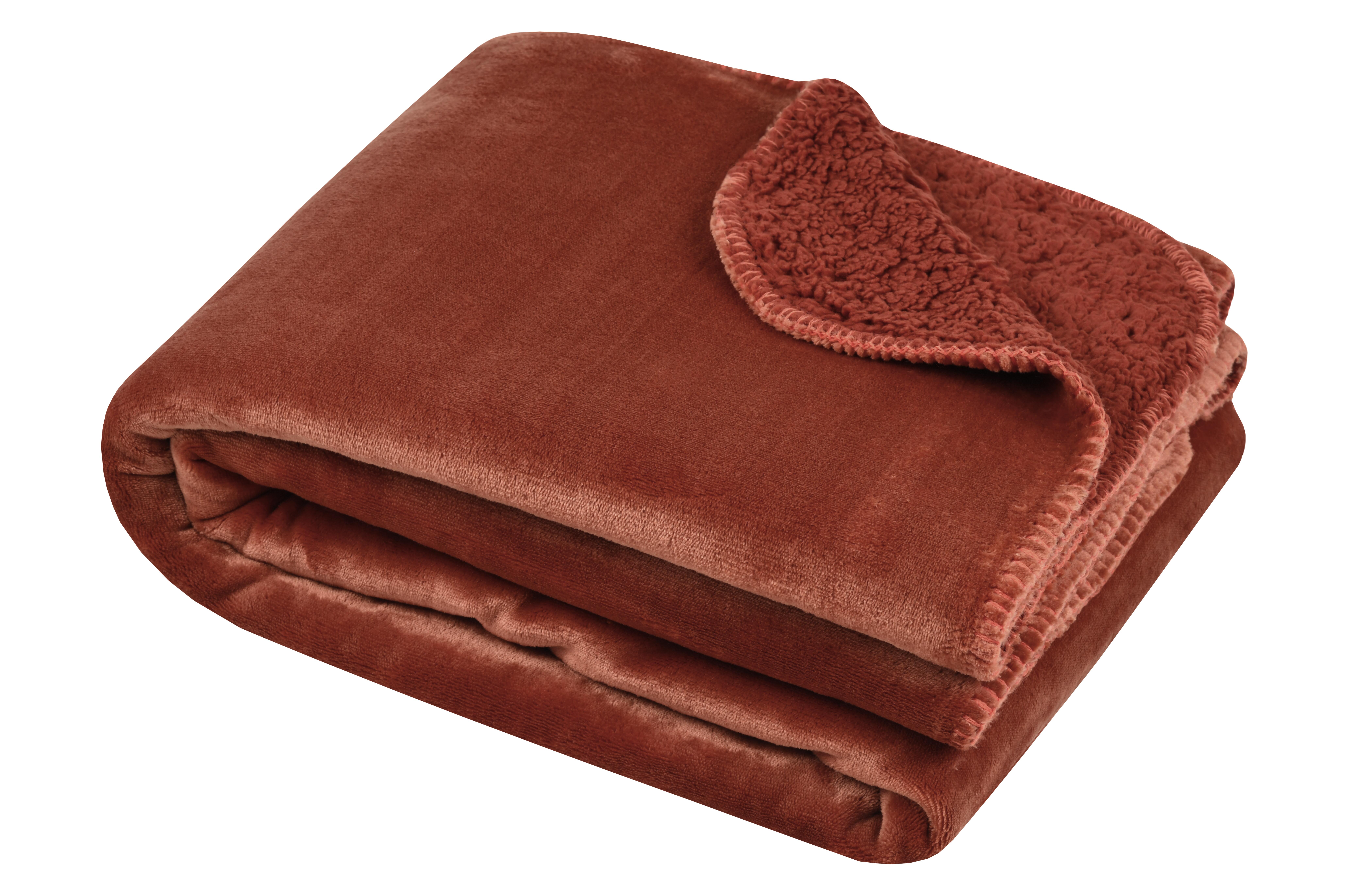 Plaid Michigan, orange l.180 x L.220 cm | Leroy Merlin