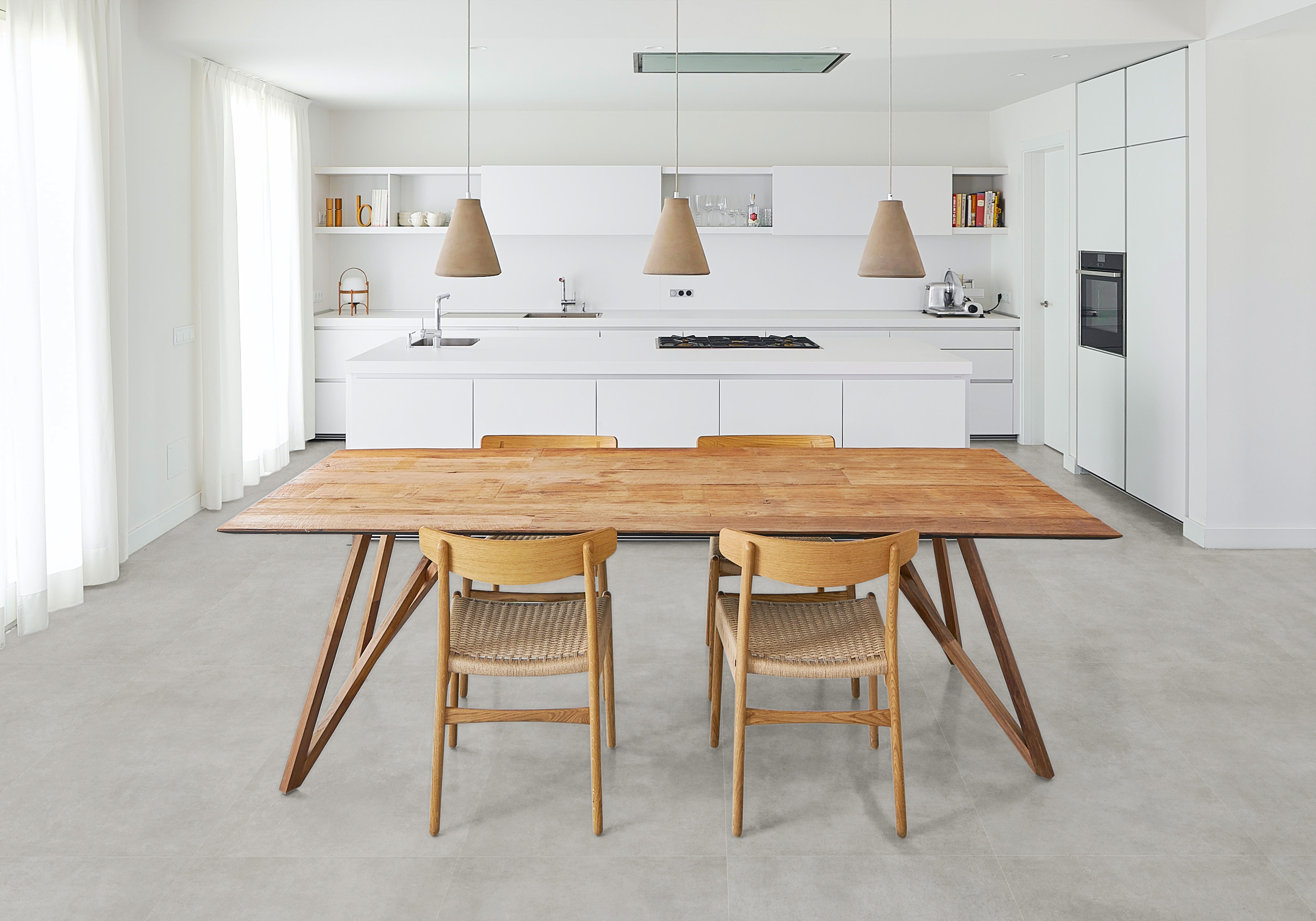 Suelo porcelánico Logan efecto cemento gris 60x60 cm C1 ROCA TILES ...