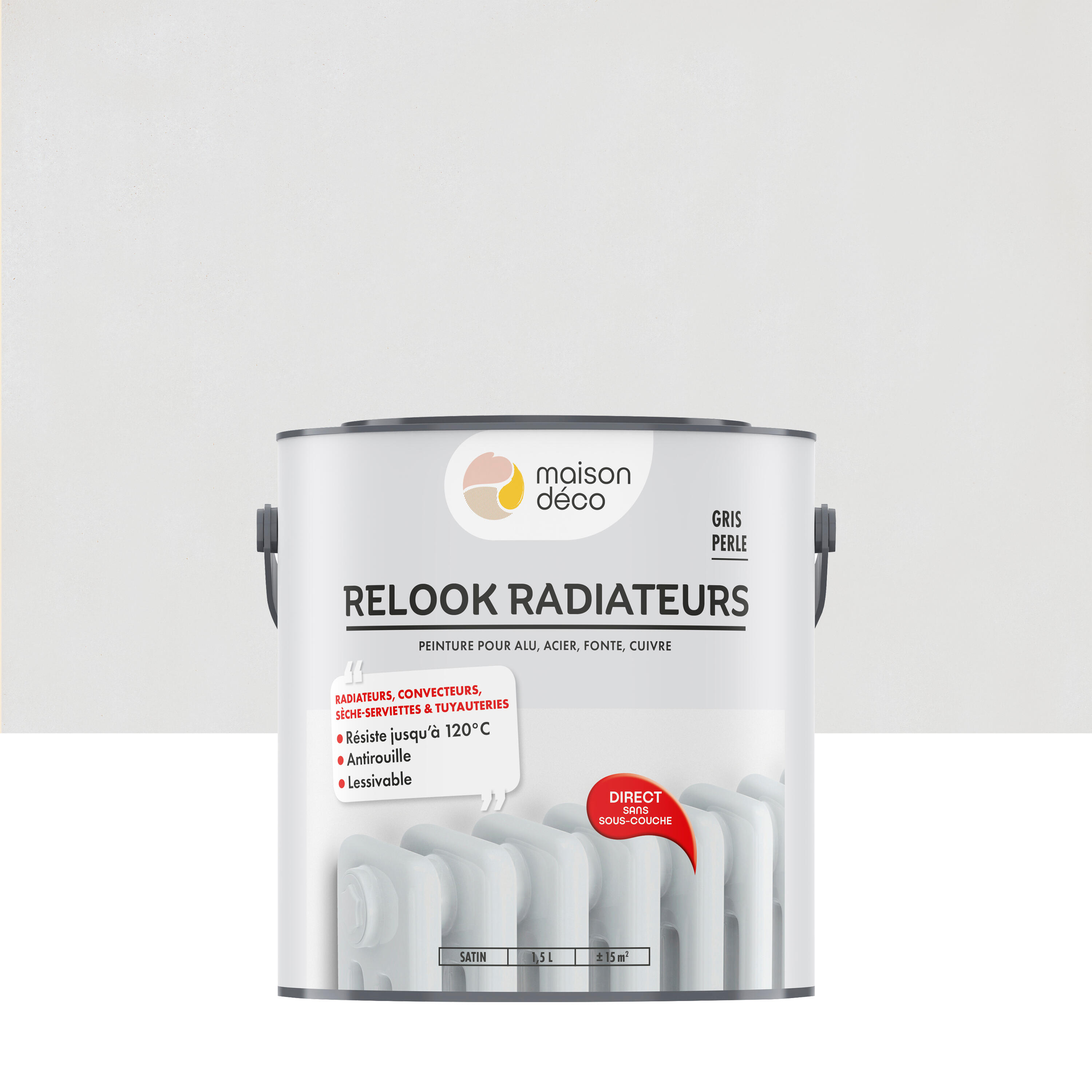 Peinture radiateur gris perle satin MAISON DECO Relook radiateurs 1.5L ...