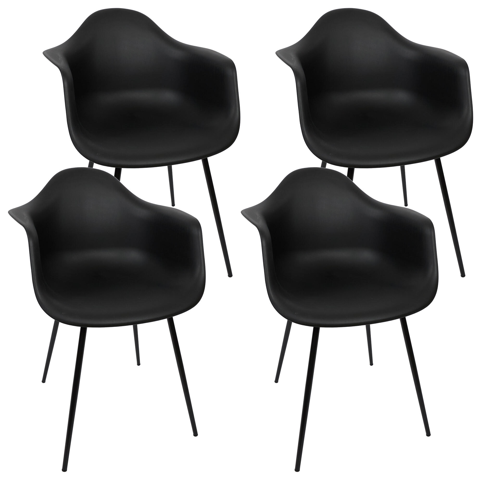 Pack 4 sillas butaca color negro 59x85x62cm | Leroy Merlin