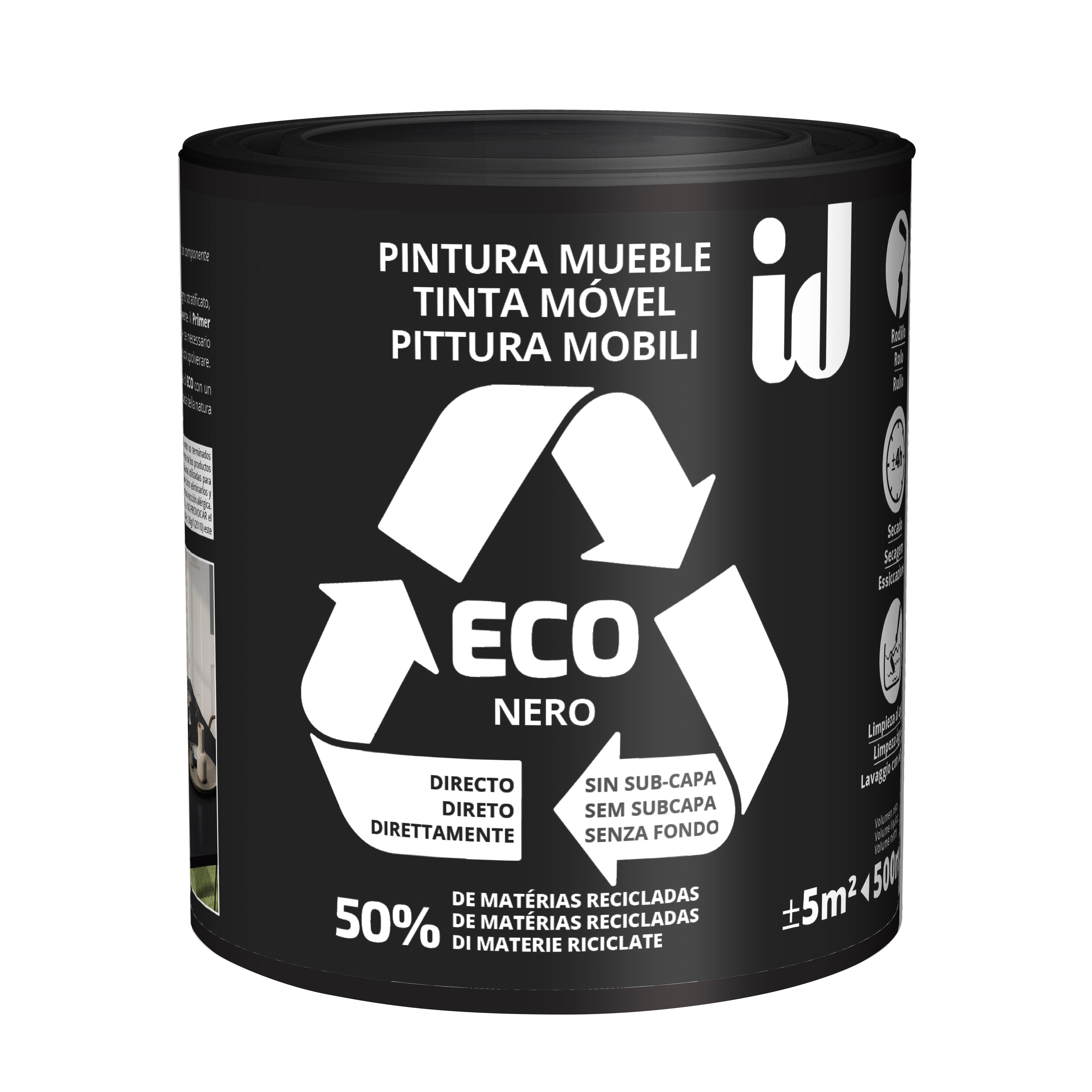 Pintura para mueble ID Ecológica ECO en color negro satinado para ...