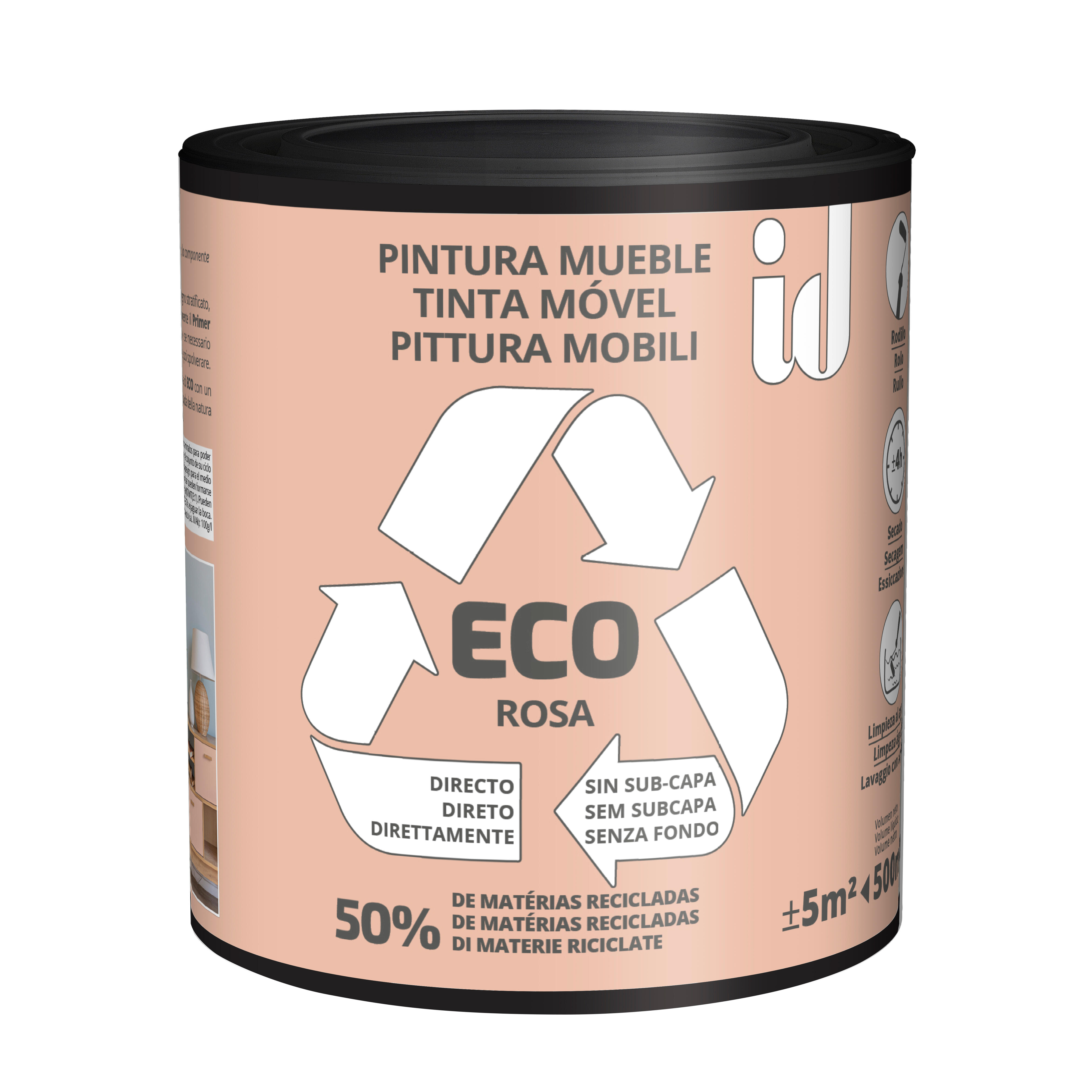 Pintura para mueble ID Ecológica ECO en color rosa claro satinado para ...