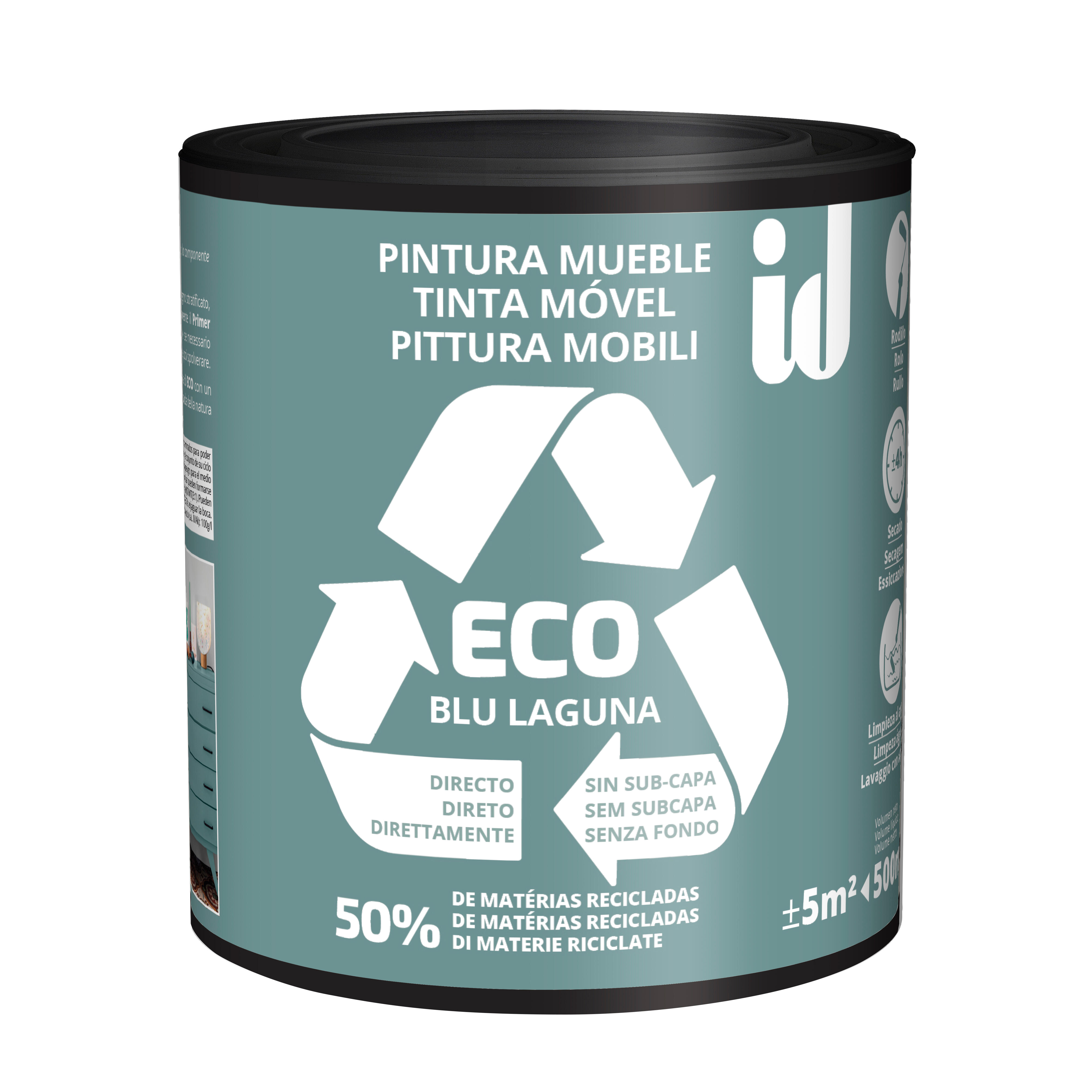 Pintura para mueble ID Ecológica ECO en color azul laguna satinado para ...