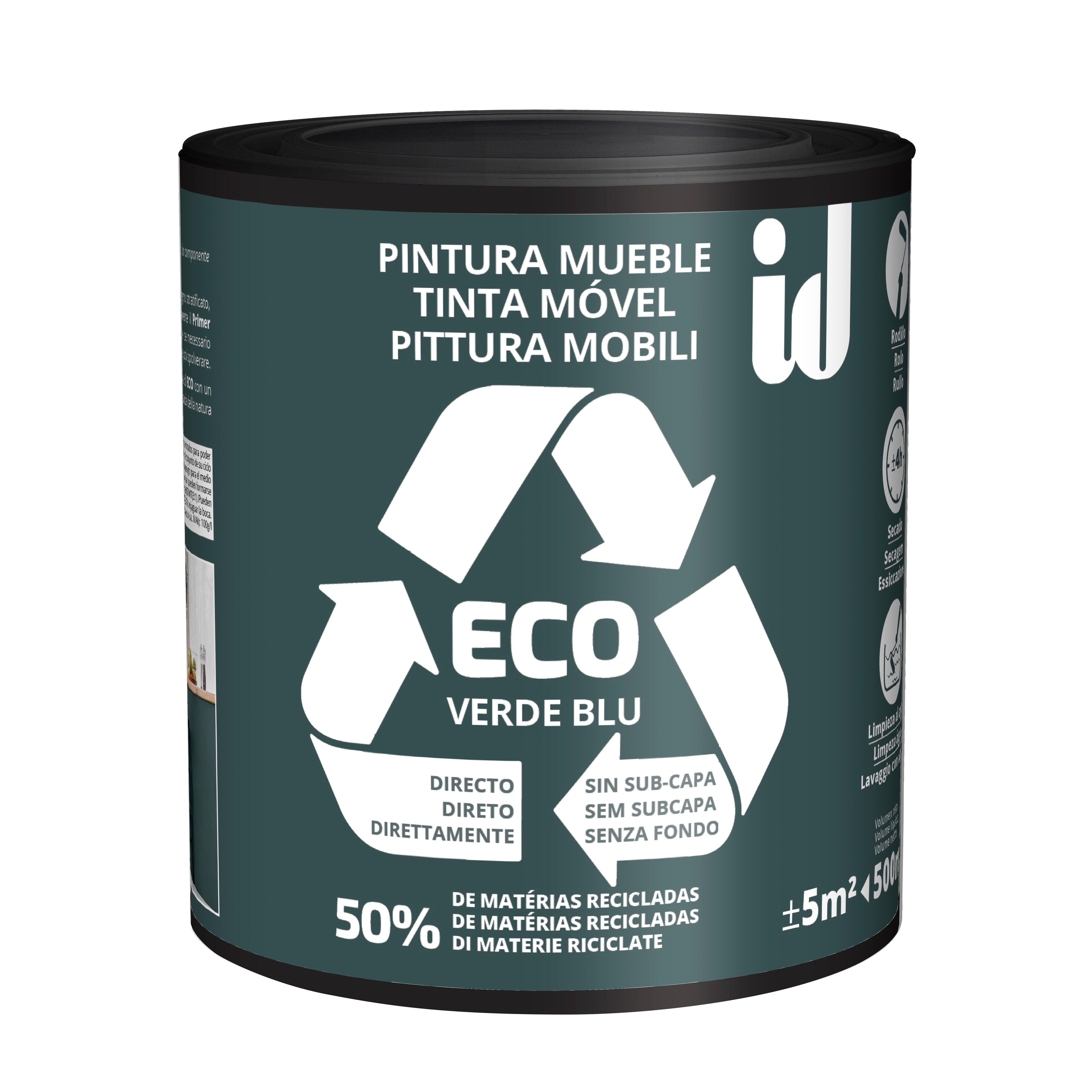 Pintura para mueble ID Ecológica ECO en color verde oscuro satinado ...