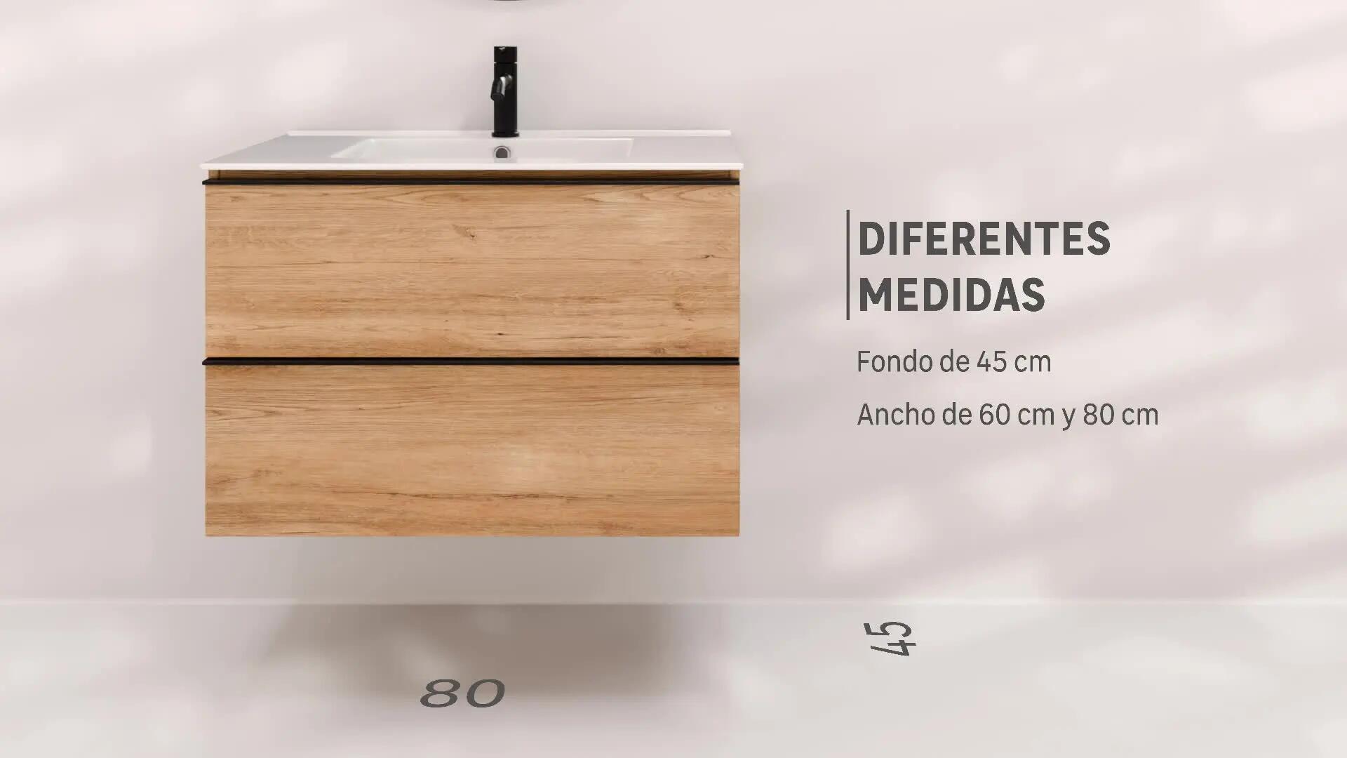 Mueble de baño Bora verde 60x45 cm (lavabo no incluido) | Leroy Merlin