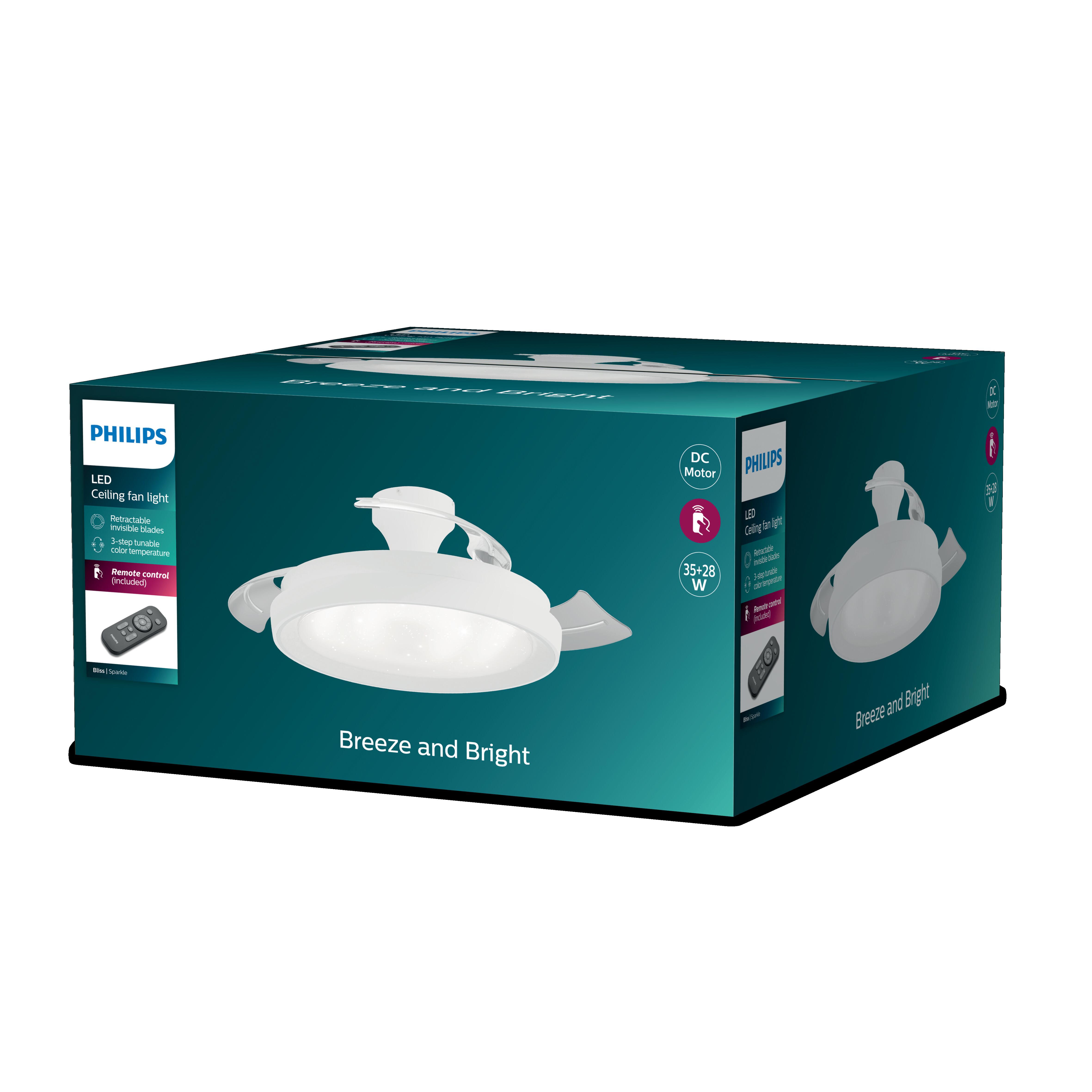 Ventilatore da soffitto LED Bliss bianco PHILIPS | Leroy Merlin