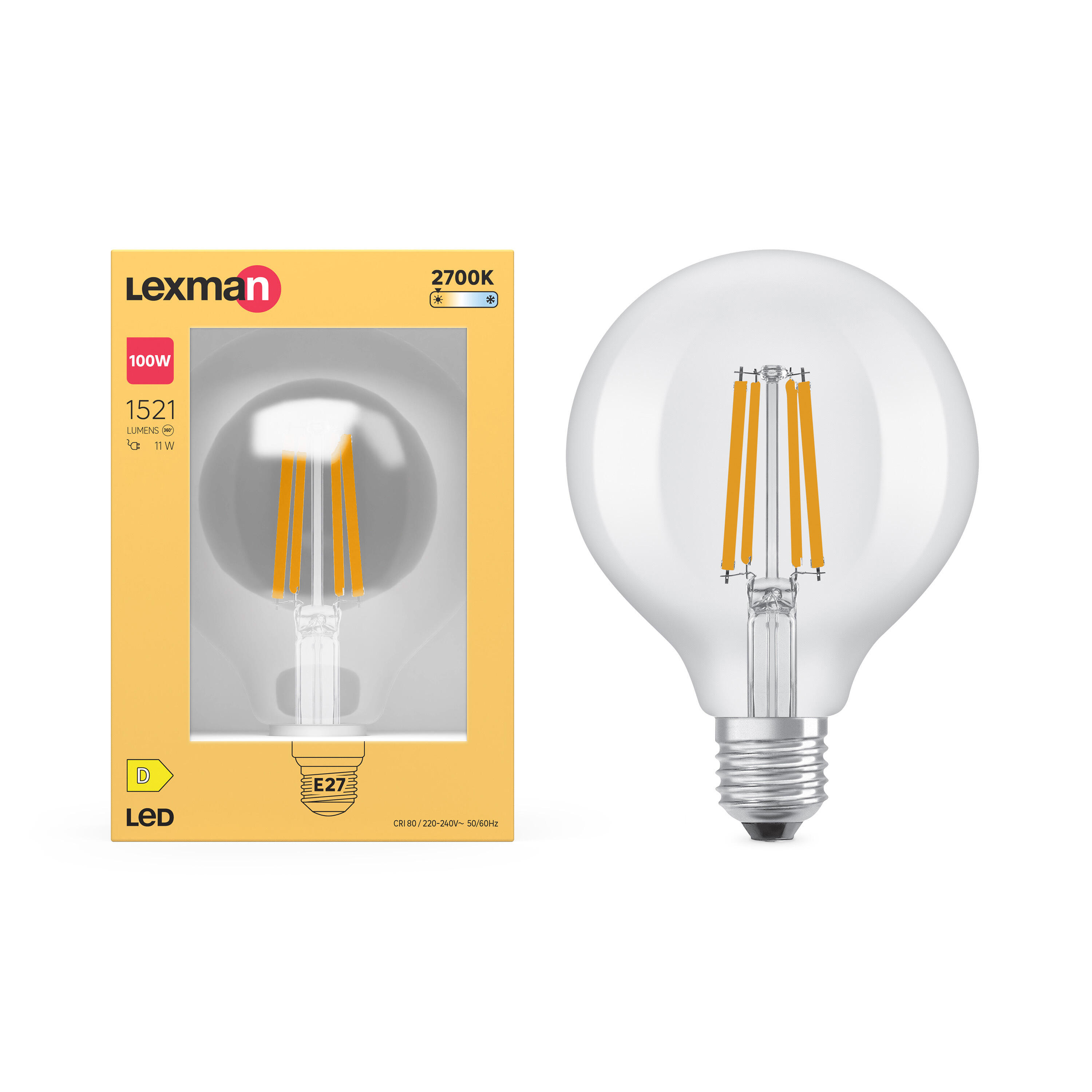 Ampoule led à filament E27, 1521lm = 100W, LEXMAN | Leroy Merlin