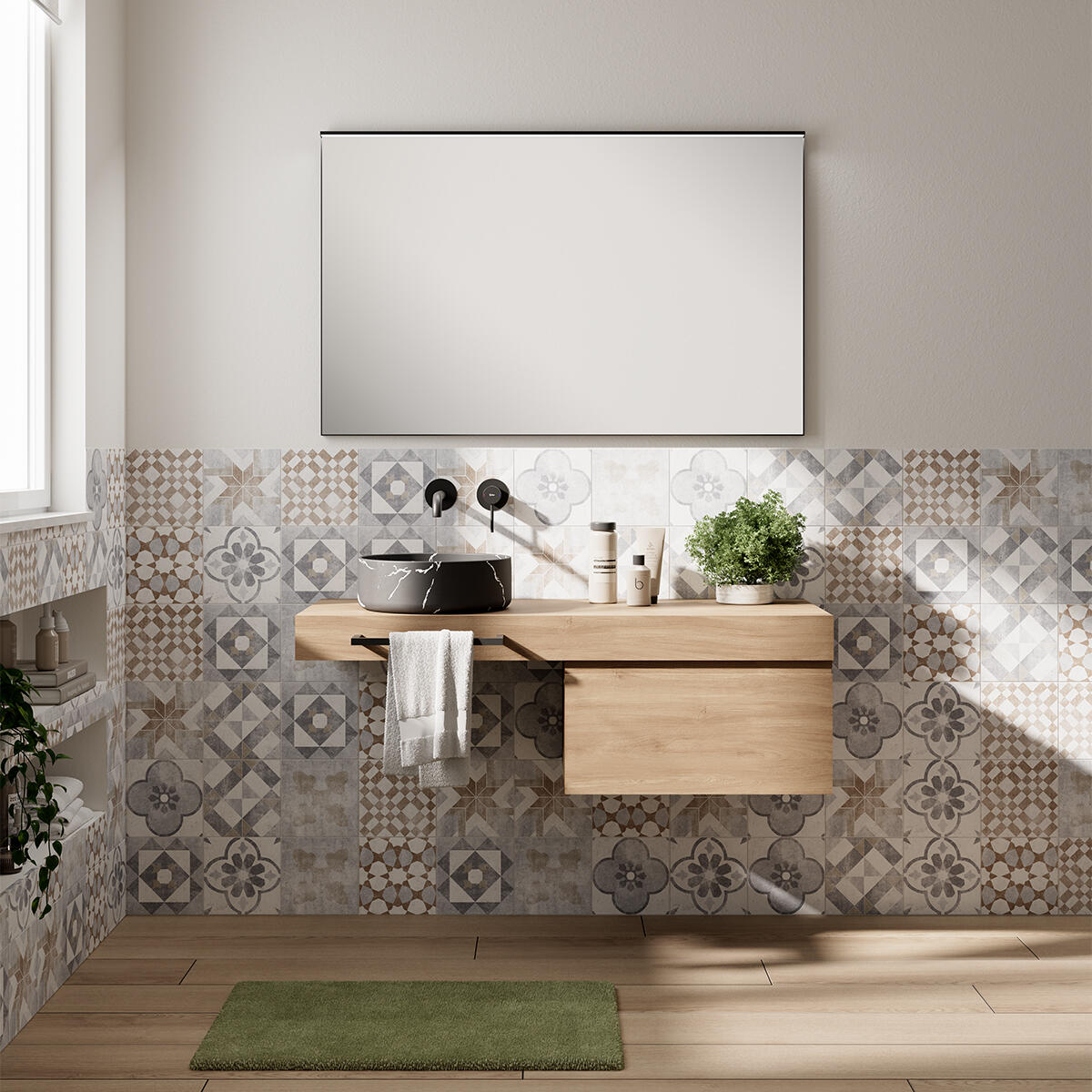 Mobile da bagno sospeso sotto lavabo L 60.3 x H 30 x P 46 cm rovere, 1 ...