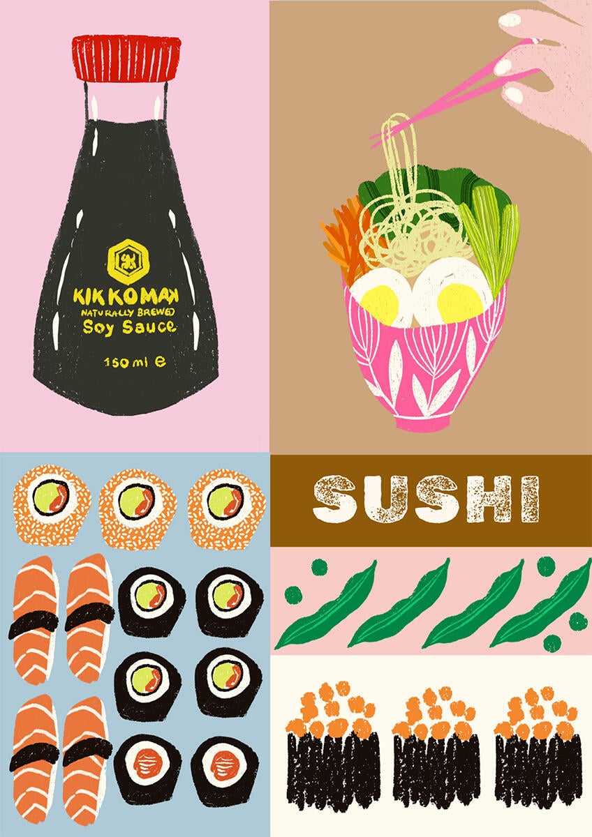 Affiche Pod sushi, assorti BLUE ART l.50 x H.70 cm | Leroy Merlin