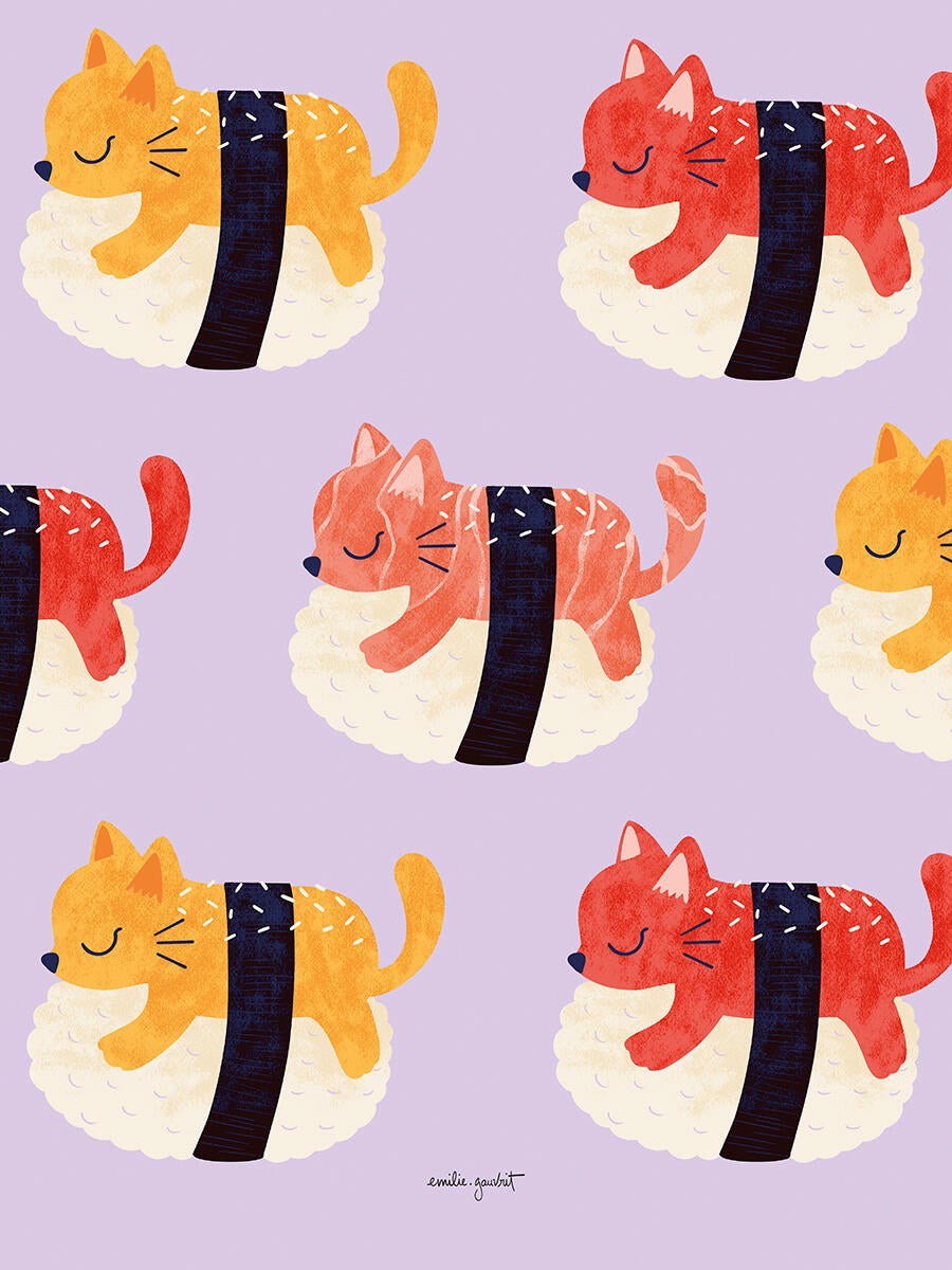 Affiche Pod sushi, assorti BLUE ART l.30 x H.40 cm | Leroy Merlin