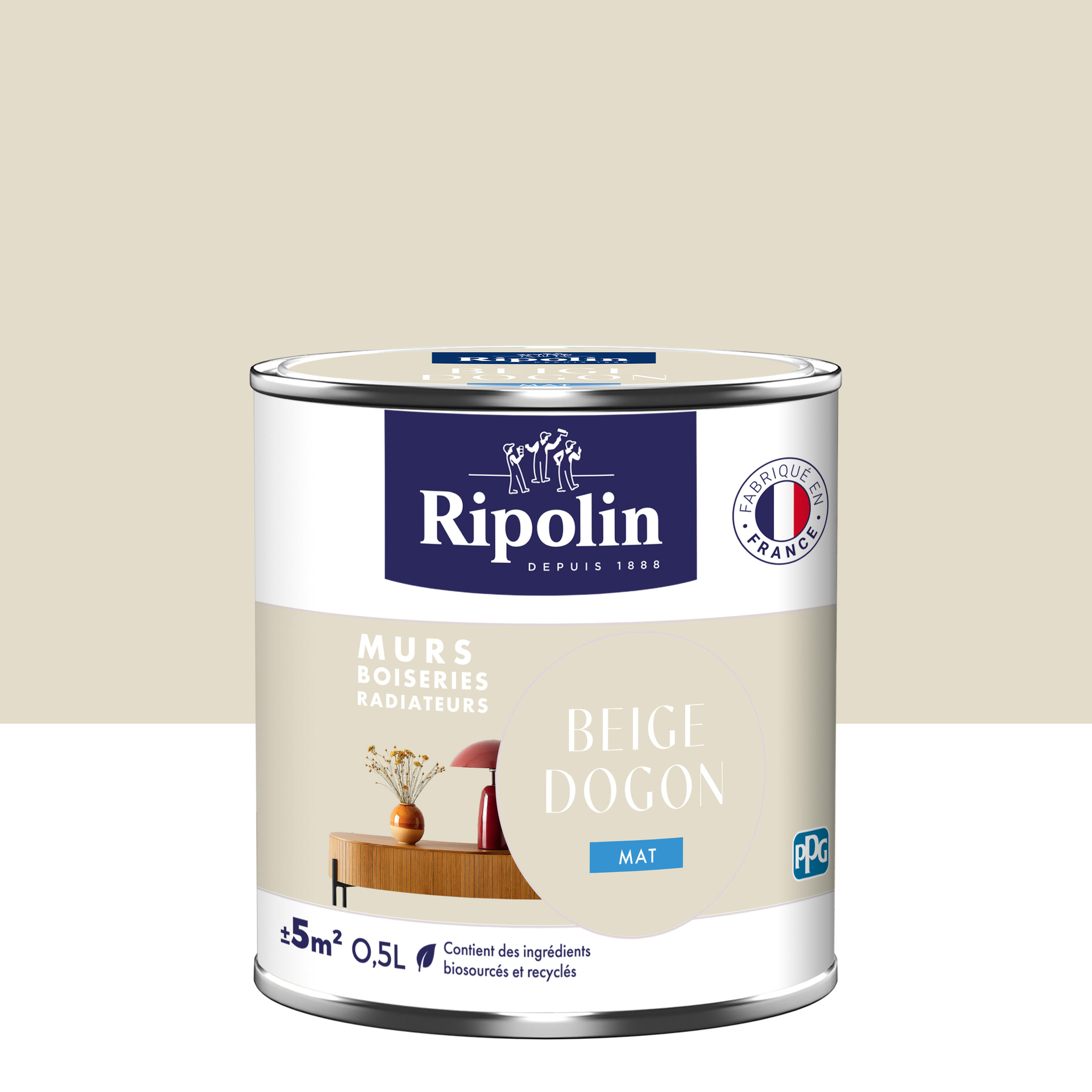 Peinture mur, boiserie, radiateur beige dogon mat RIPOLIN , 0.5L ...