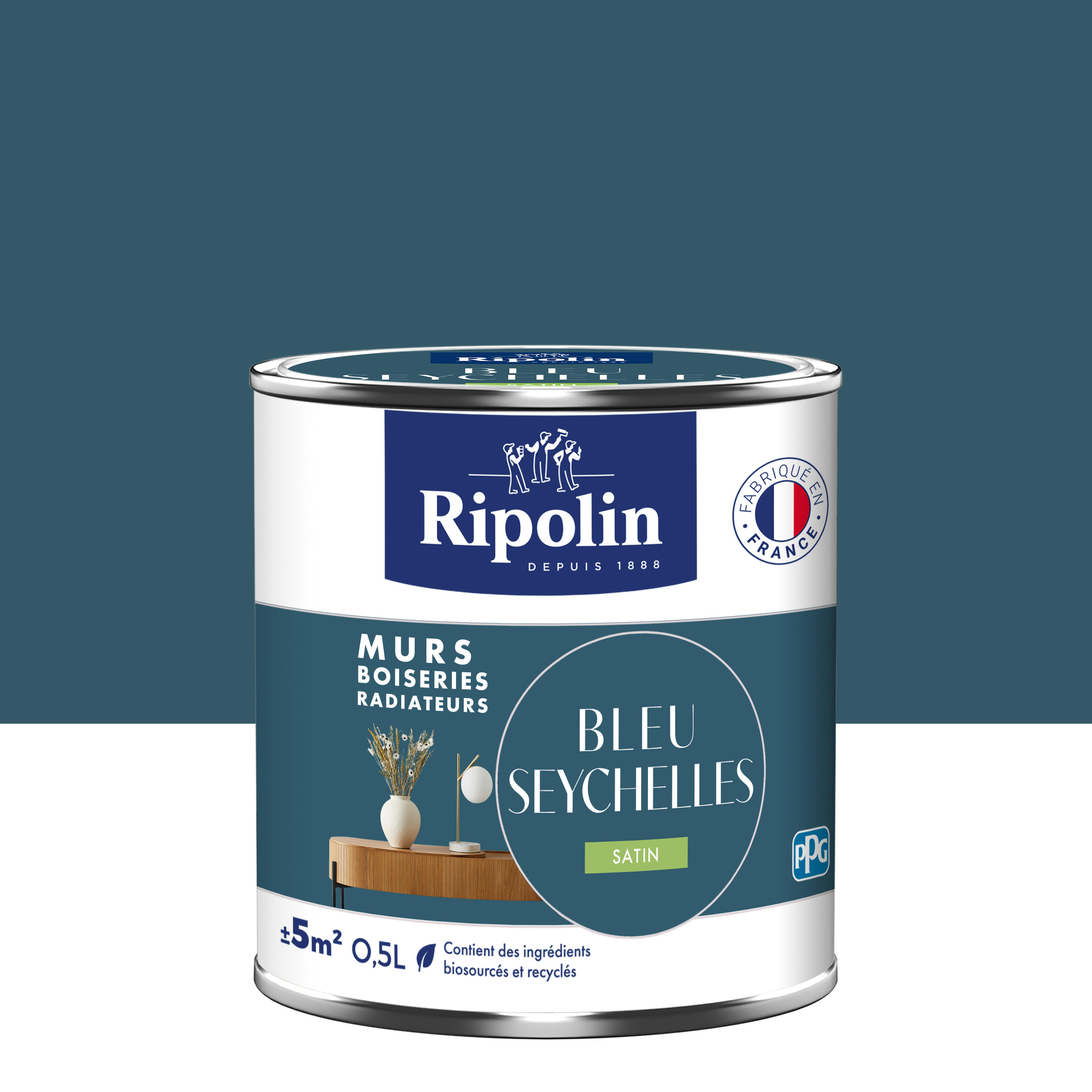 Peinture mur, boiserie, radiateur bleu seychelles satin RIPOLIN , 0.5L ...