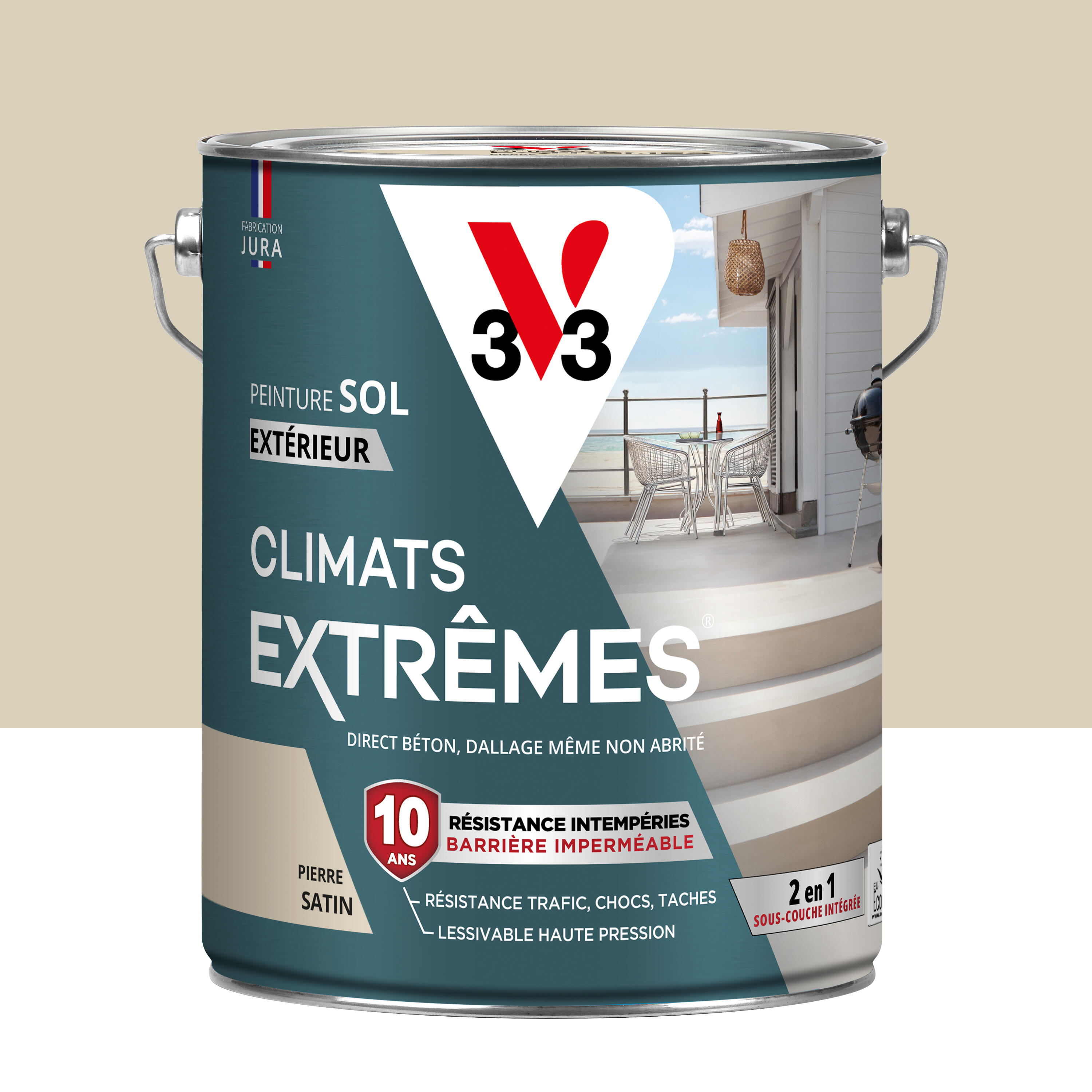 Peinture sol Climats extrêmes® V33, pierre satiné, 5 l | Leroy Merlin