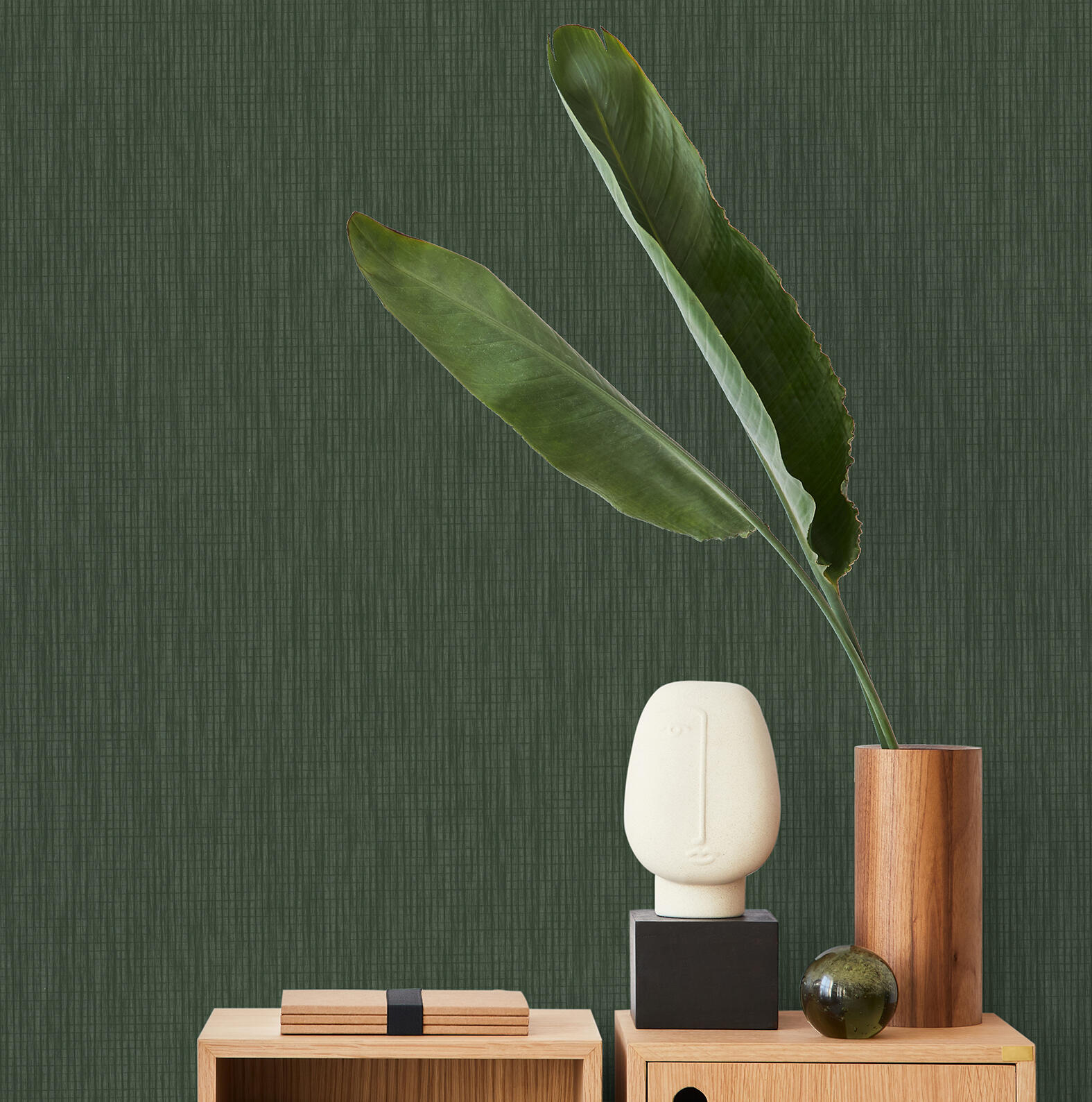 Papier peint intissé Couleurs et Matières Latte Vert Sapin | Leroy Merlin