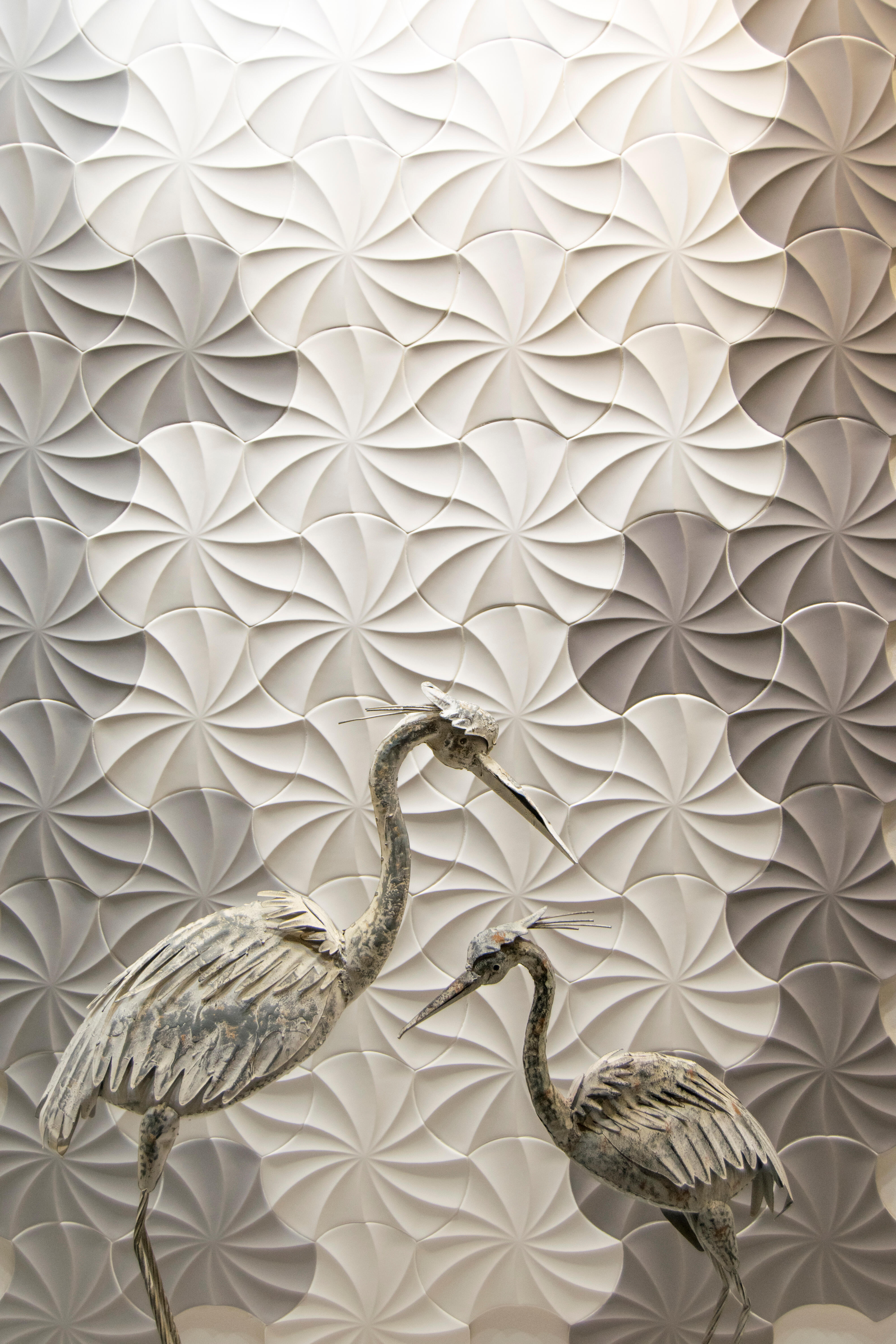 Azulejo cerámico Matt efecto relieve blanco 25x25 cm | Leroy Merlin