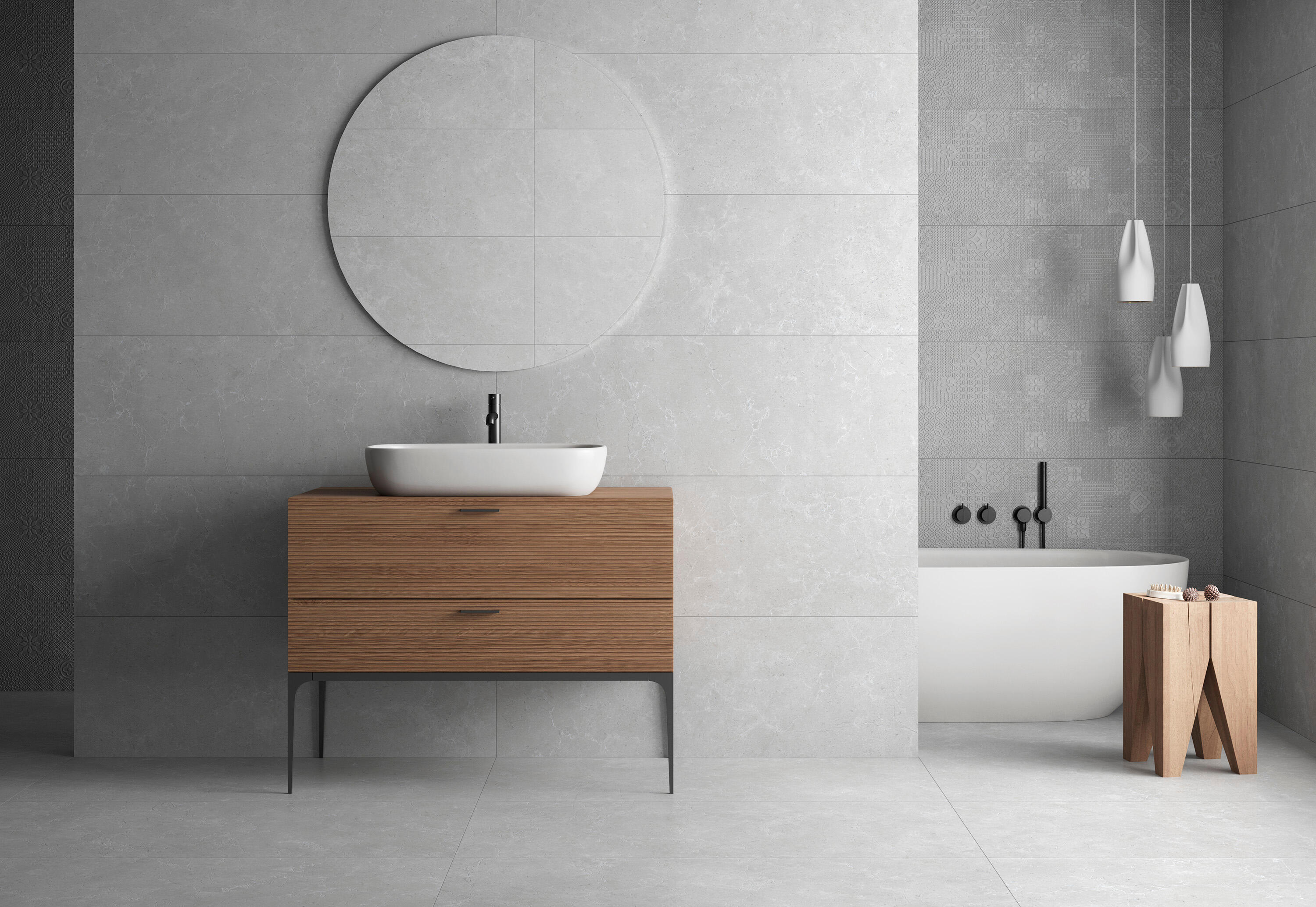 Azulejo cerámico Hauteville efecto piedra grey 40x120 cm AZUVI CERAMIC ...