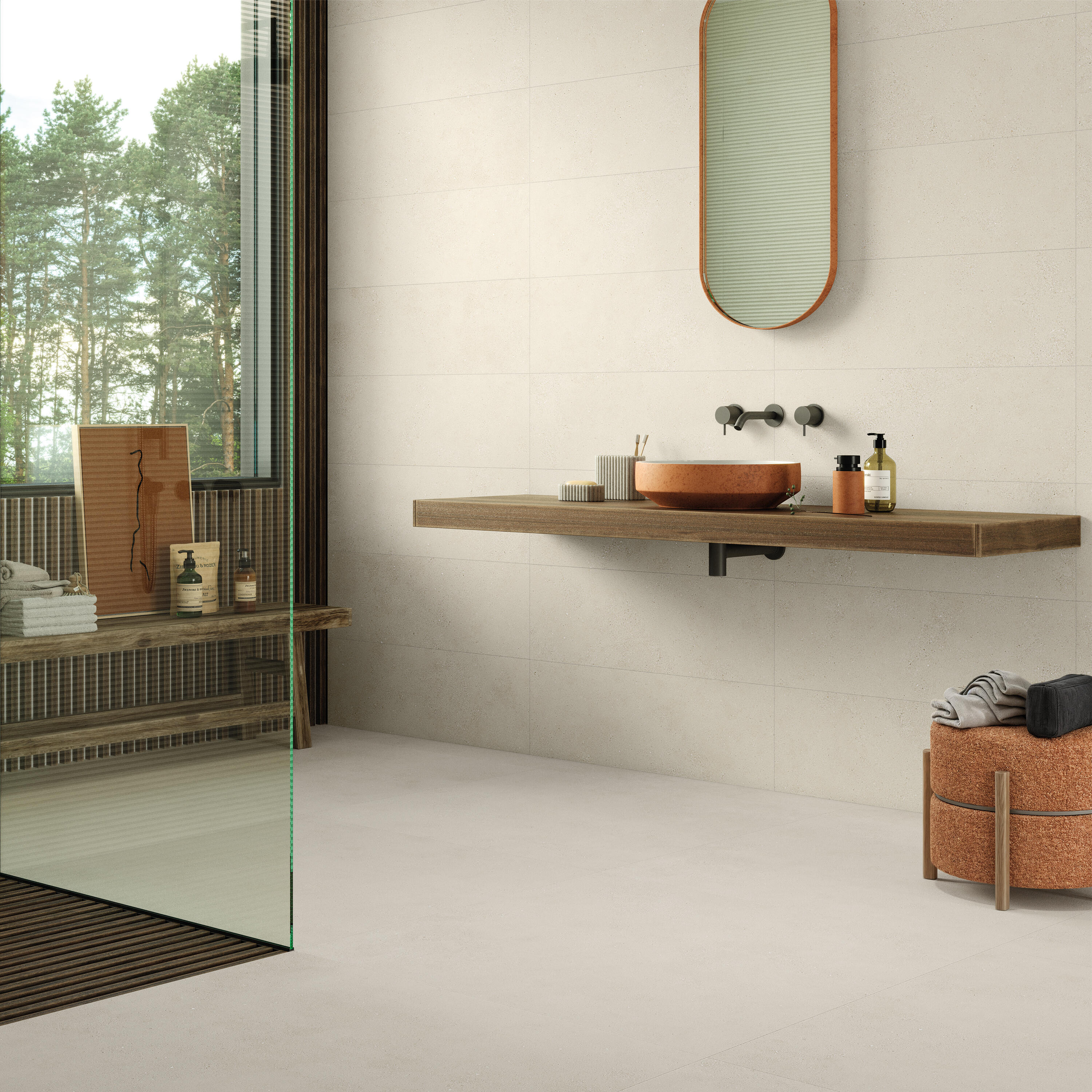 Suelo/Azulejo porcelánico Bornem efecto cemento bone 60x120 cm C1 ...