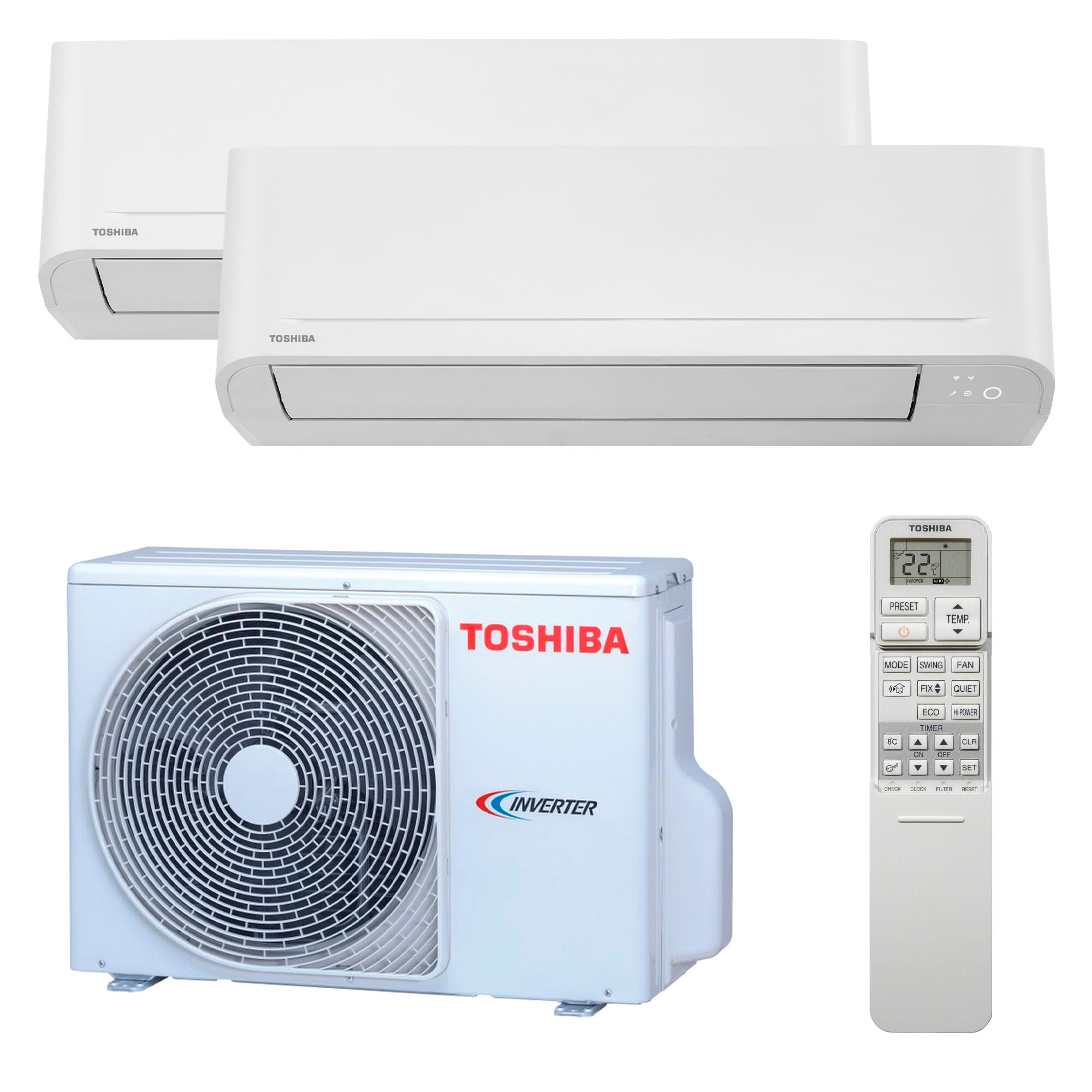 Aire acondicionado multisplit 2x1 TOSHIBA SEIYA 1700+3000 fg Blanco Wi ...