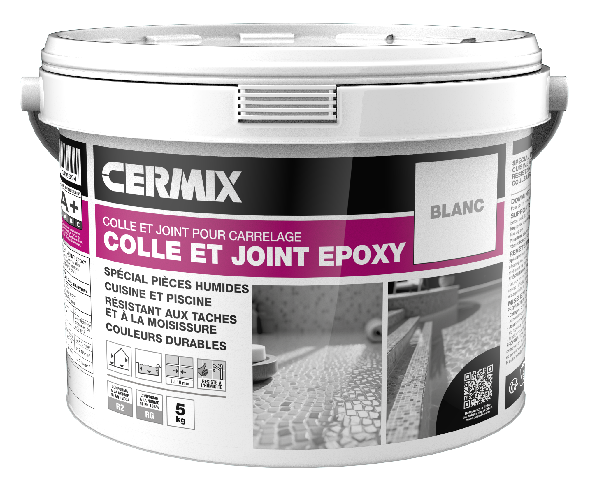 Colle et joint époxy CERMIX, blanc 5 kg | Leroy Merlin