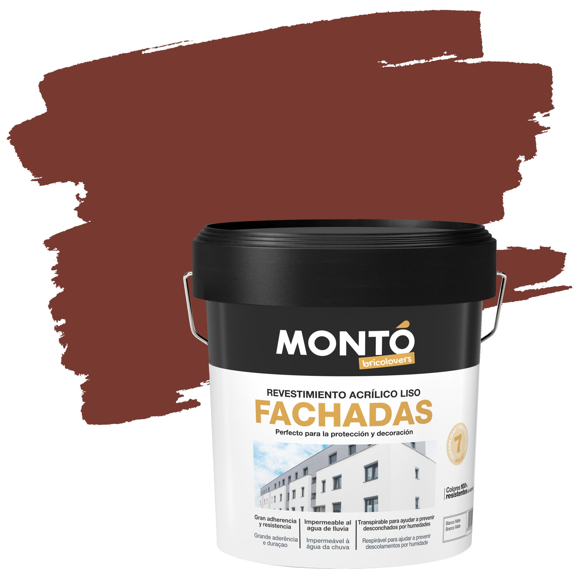 Pintura exterior color terracota para cemento, fachada MONTÓ mate 12L ...