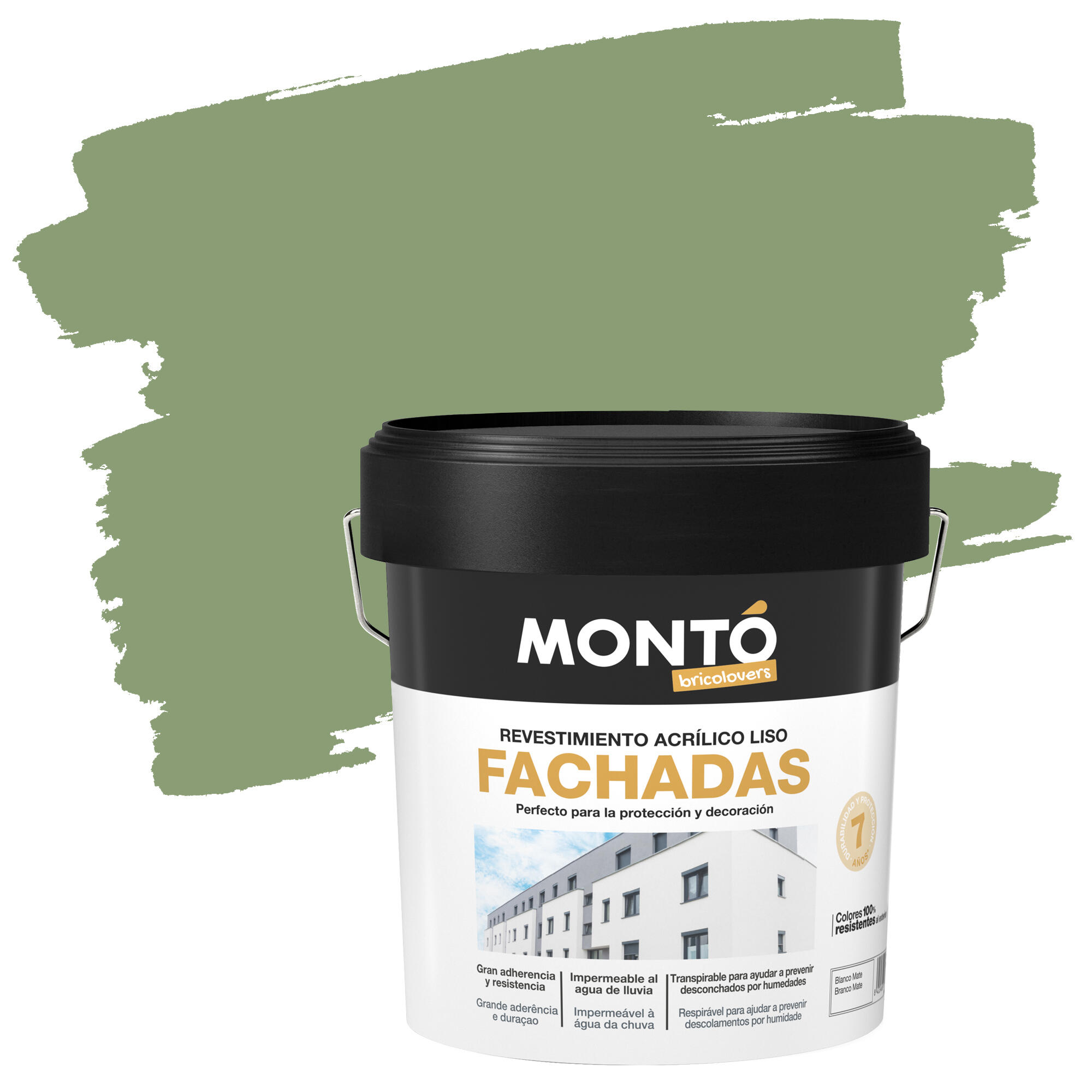 Pintura exterior color verde tropical para cemento, fachada MONTÓ mate ...