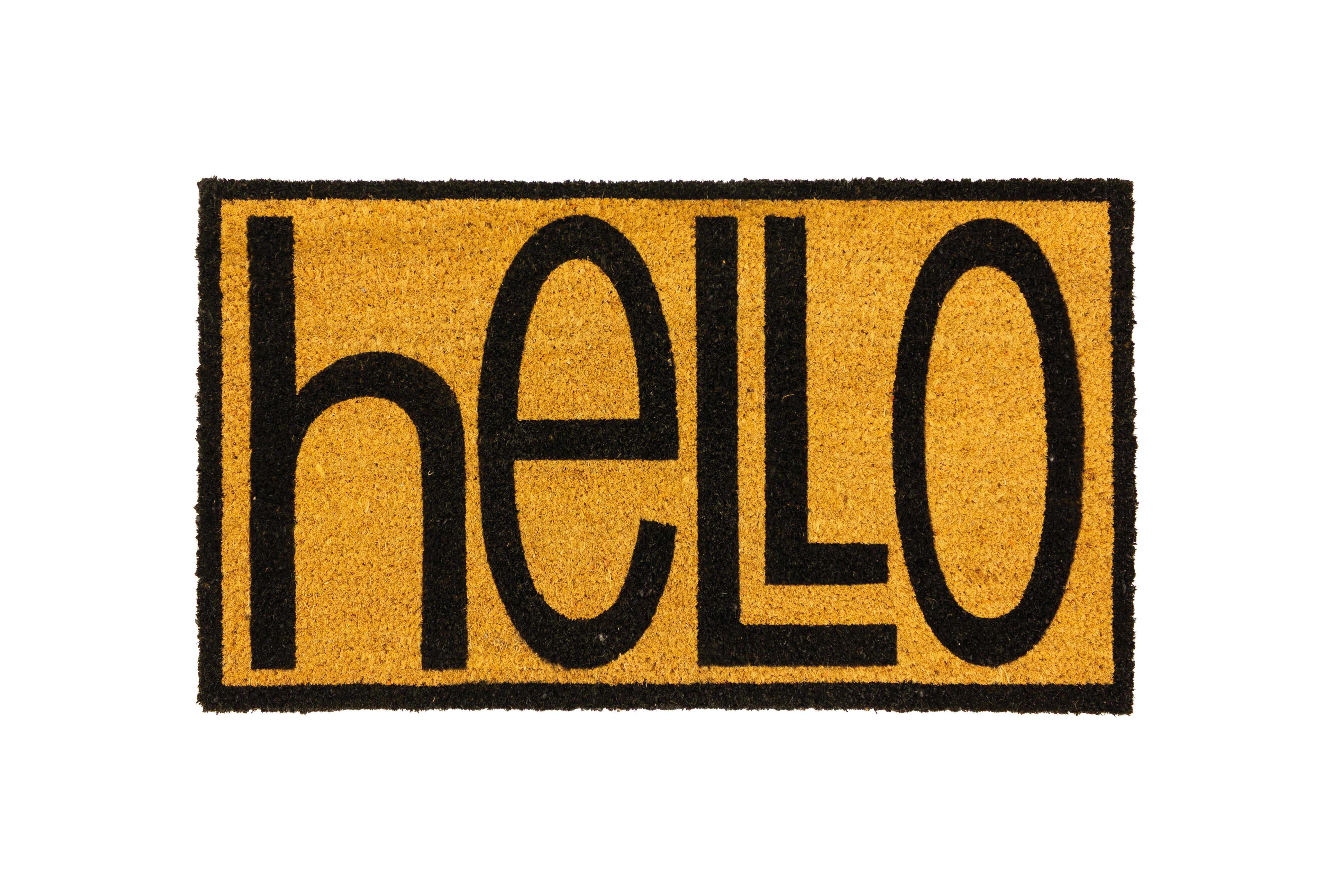 Felpudo coco Hello Key negro 40 x70 cm | Leroy Merlin