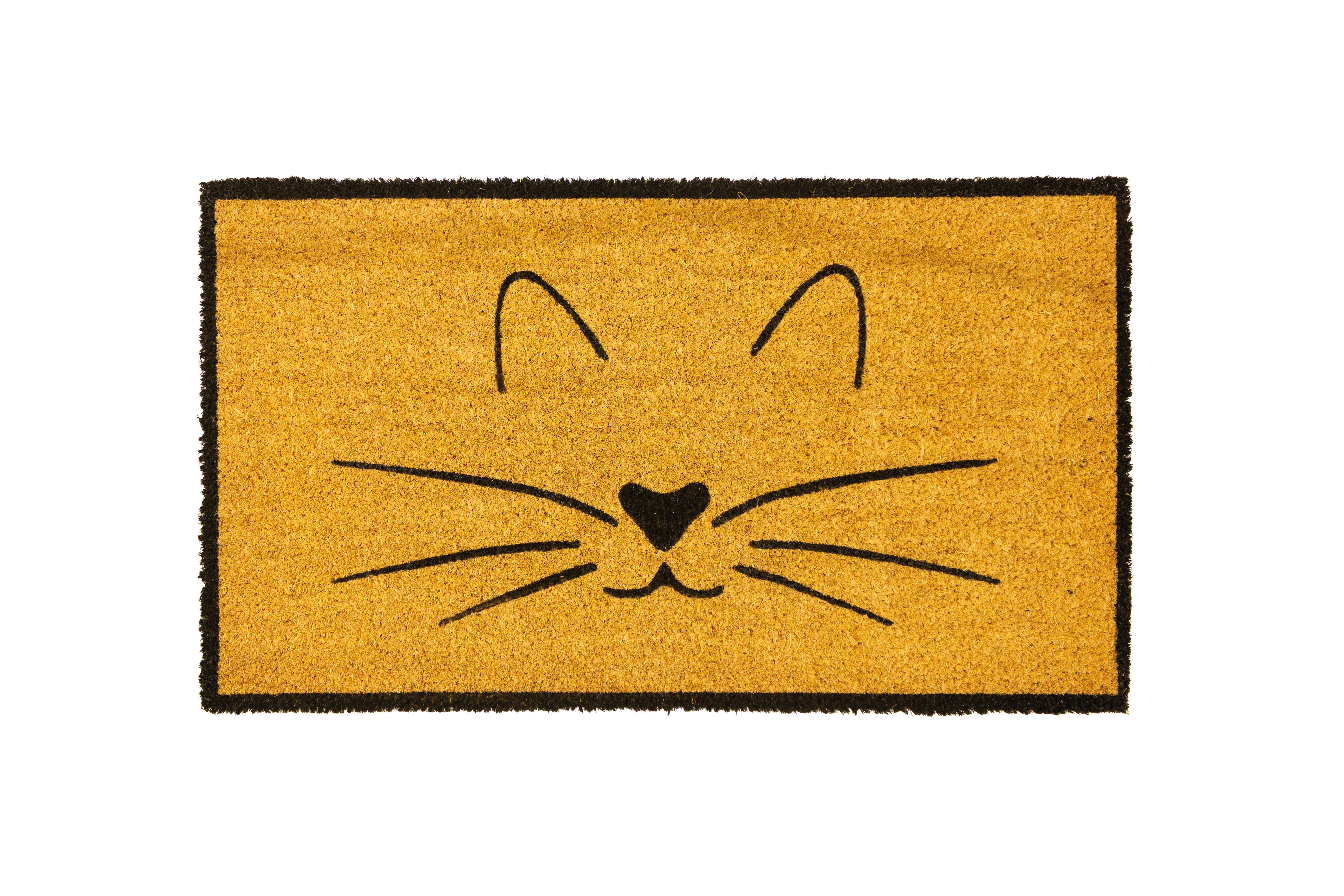 Felpudo coco Gato Bigotes negro 40 x70 cm | Leroy Merlin