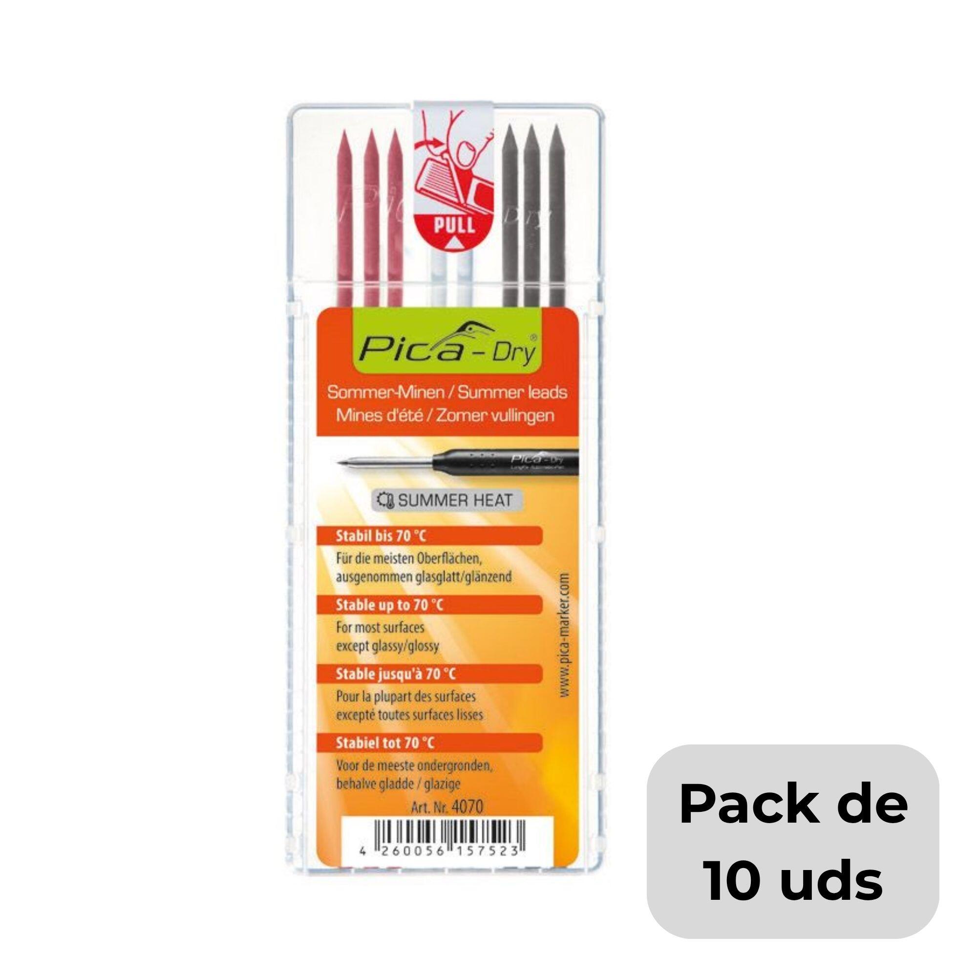 Packs de 10 estuches de minas PICA Estuche minas 4070 varios colores ...