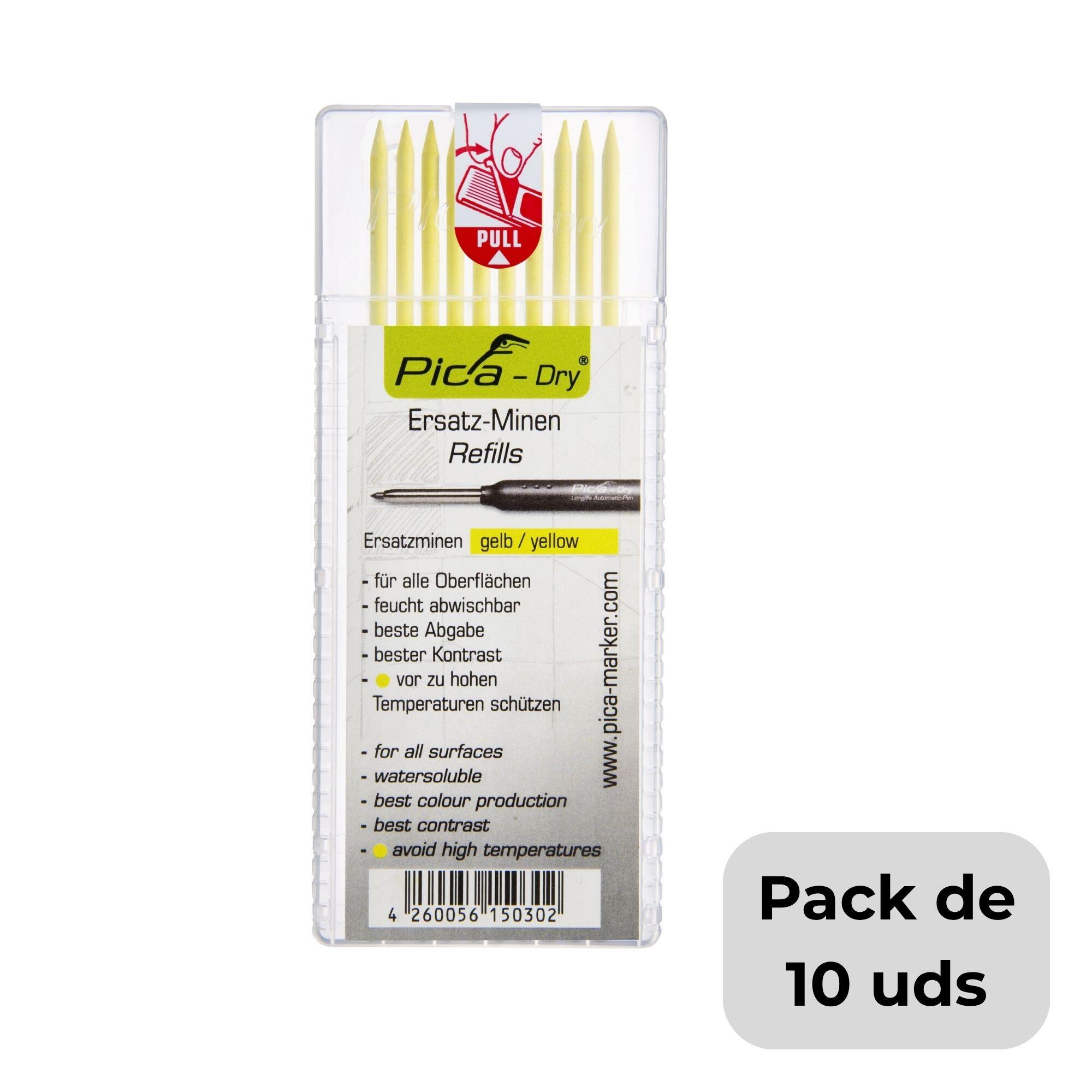 Packs de 10 estuches de minas PICA Dry 4032 amarillo | Leroy Merlin