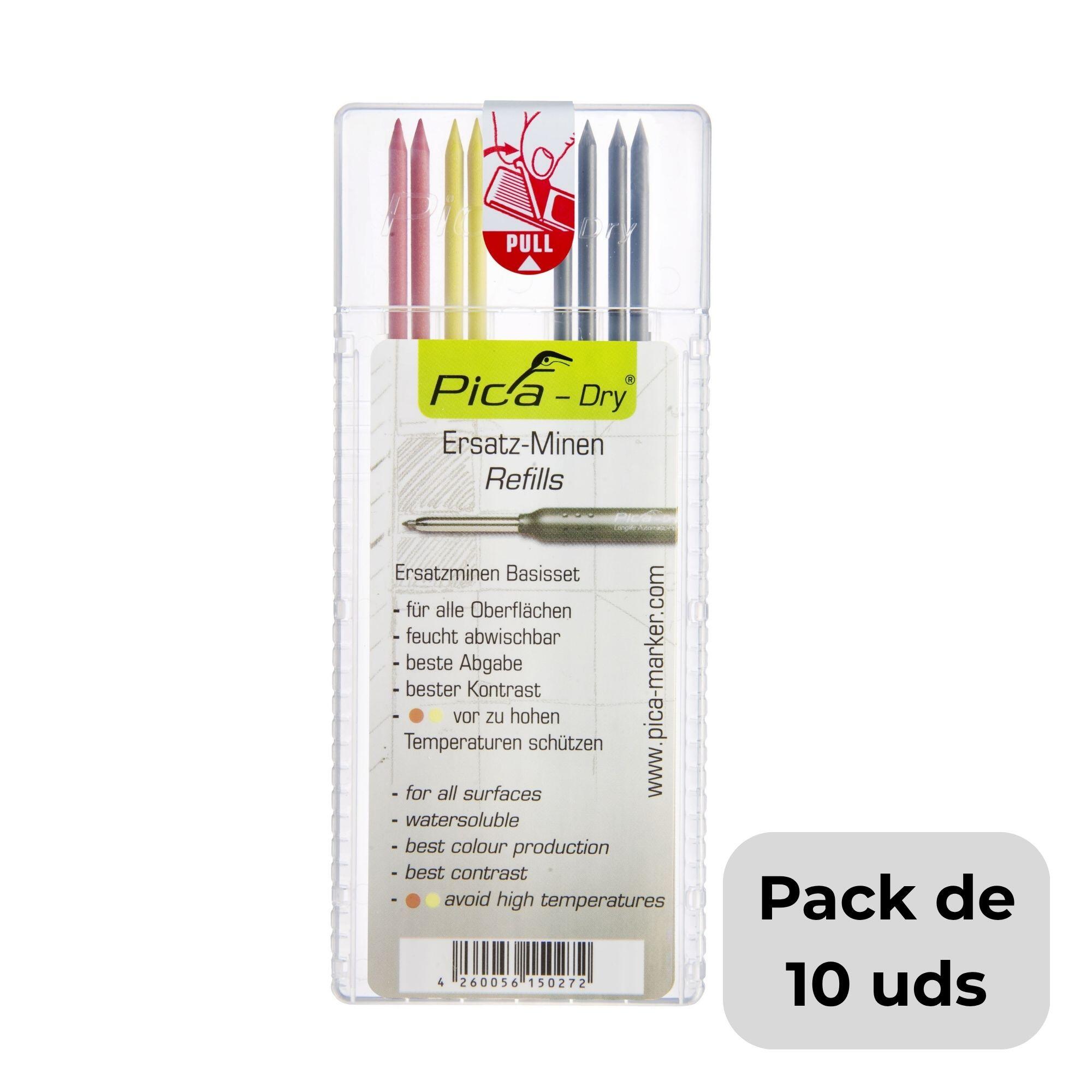 Packs de 10 estuches de minas PICA Dry 4020 varios colores | Leroy Merlin