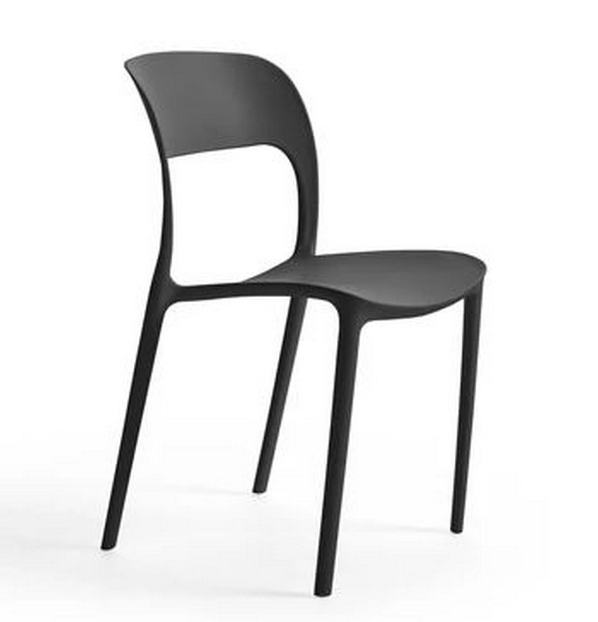 Silla de cocina Roma estructura y asiento en polipropileno color negro ...