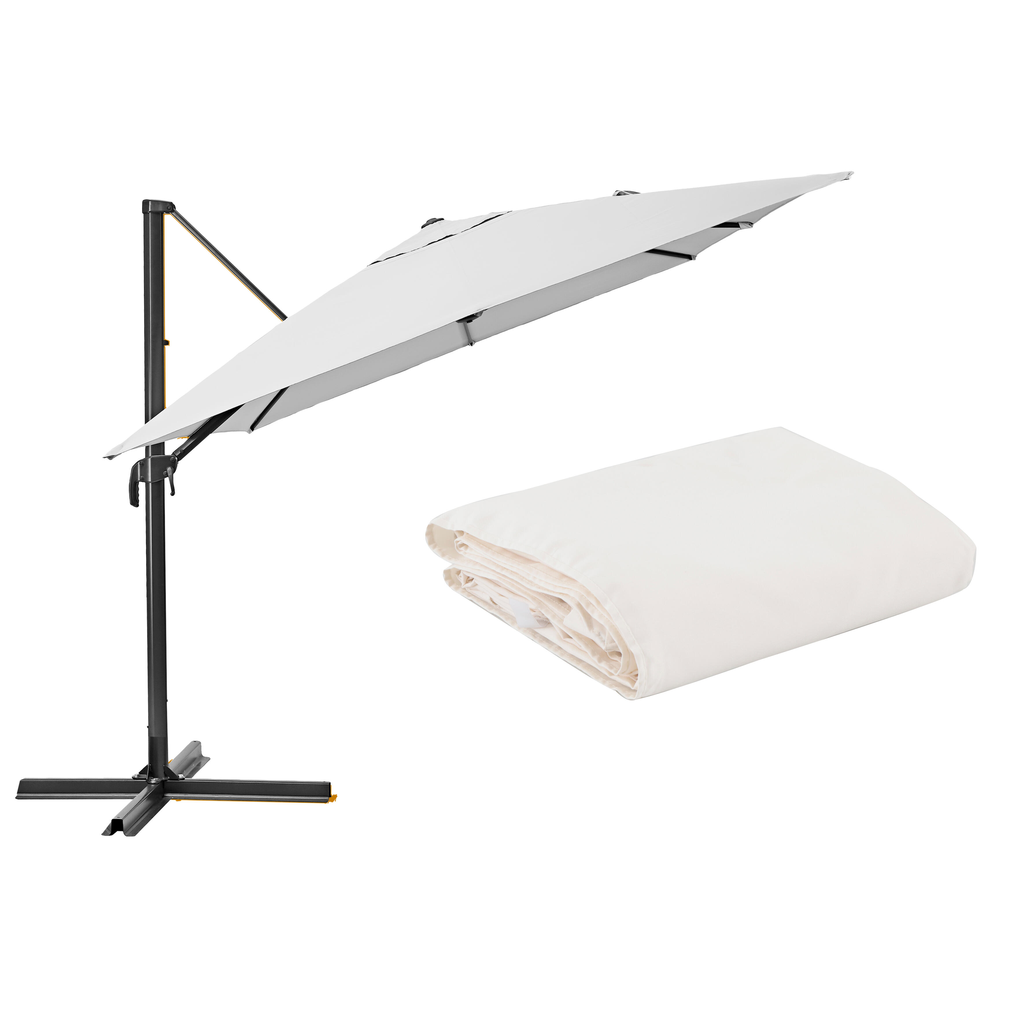 Parasol rectangular de aluminio, acero NATERIAL blanco 386x281 cm ...