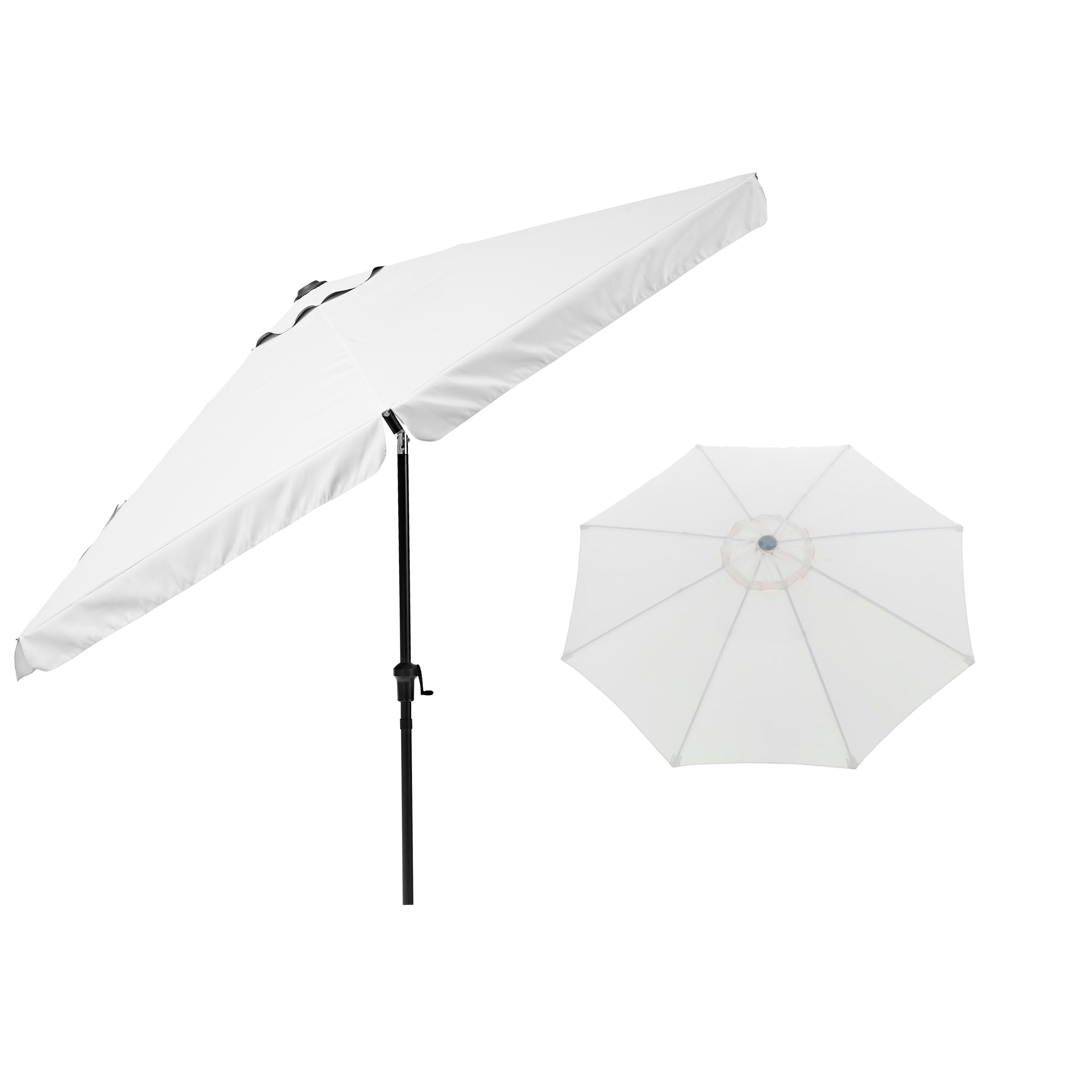Parasol hexagonal de aluminio, acero NATERIAL blanco 296x296 cm | Leroy ...