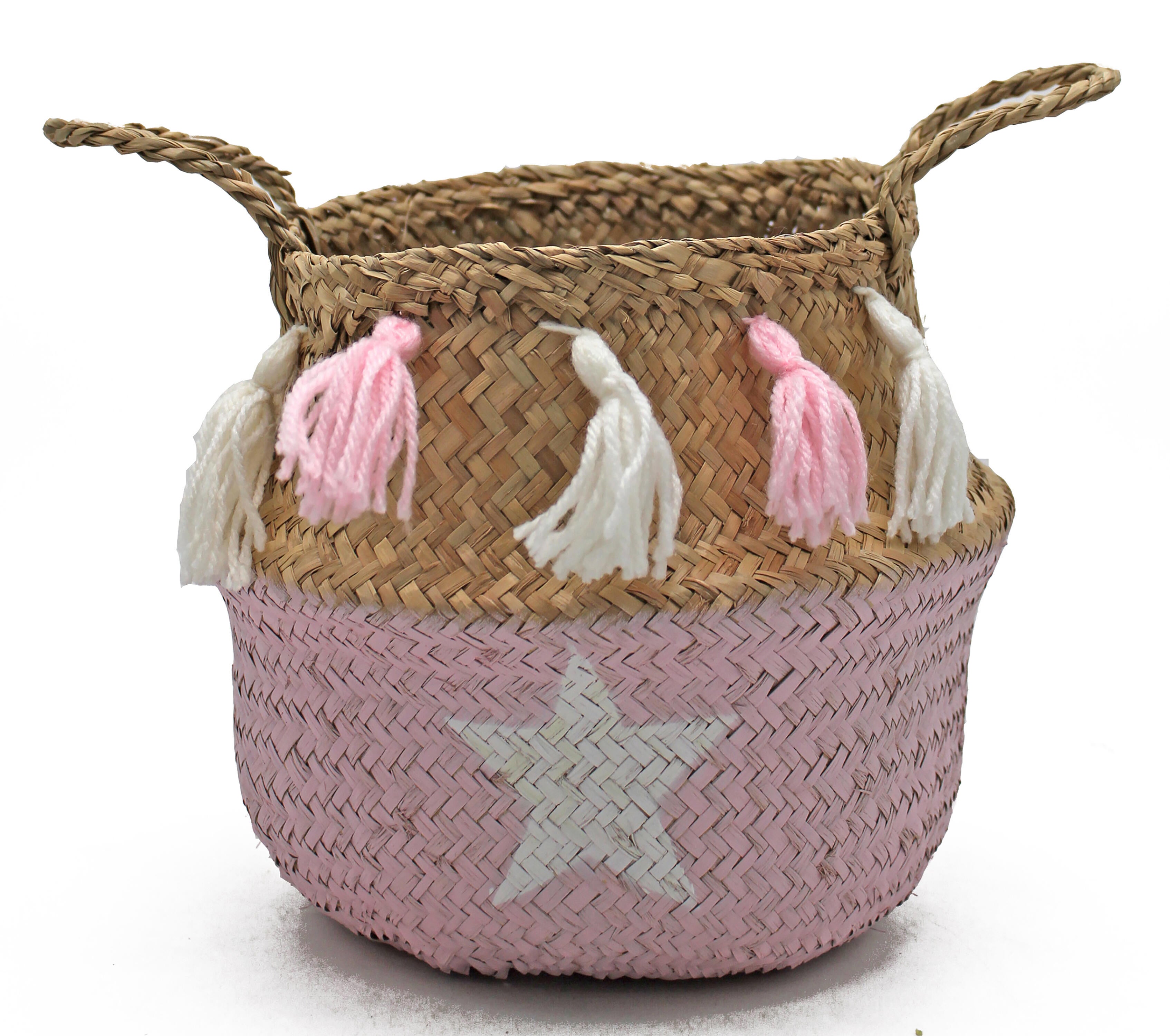 Cesta de junco de mar rosa 25x25x23cm | Leroy Merlin