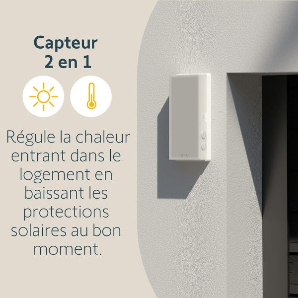 Capteur solaire d'ensoleillement et de température Sunteis io, SOMFY ...