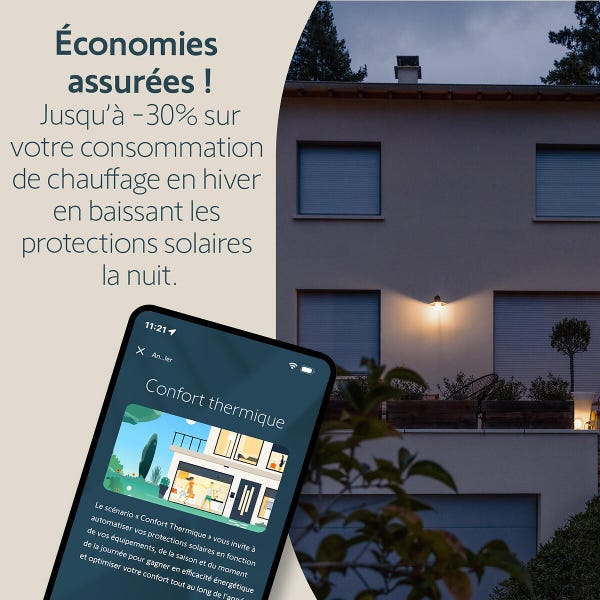 Capteur solaire d'ensoleillement et de température Sunteis io, SOMFY ...