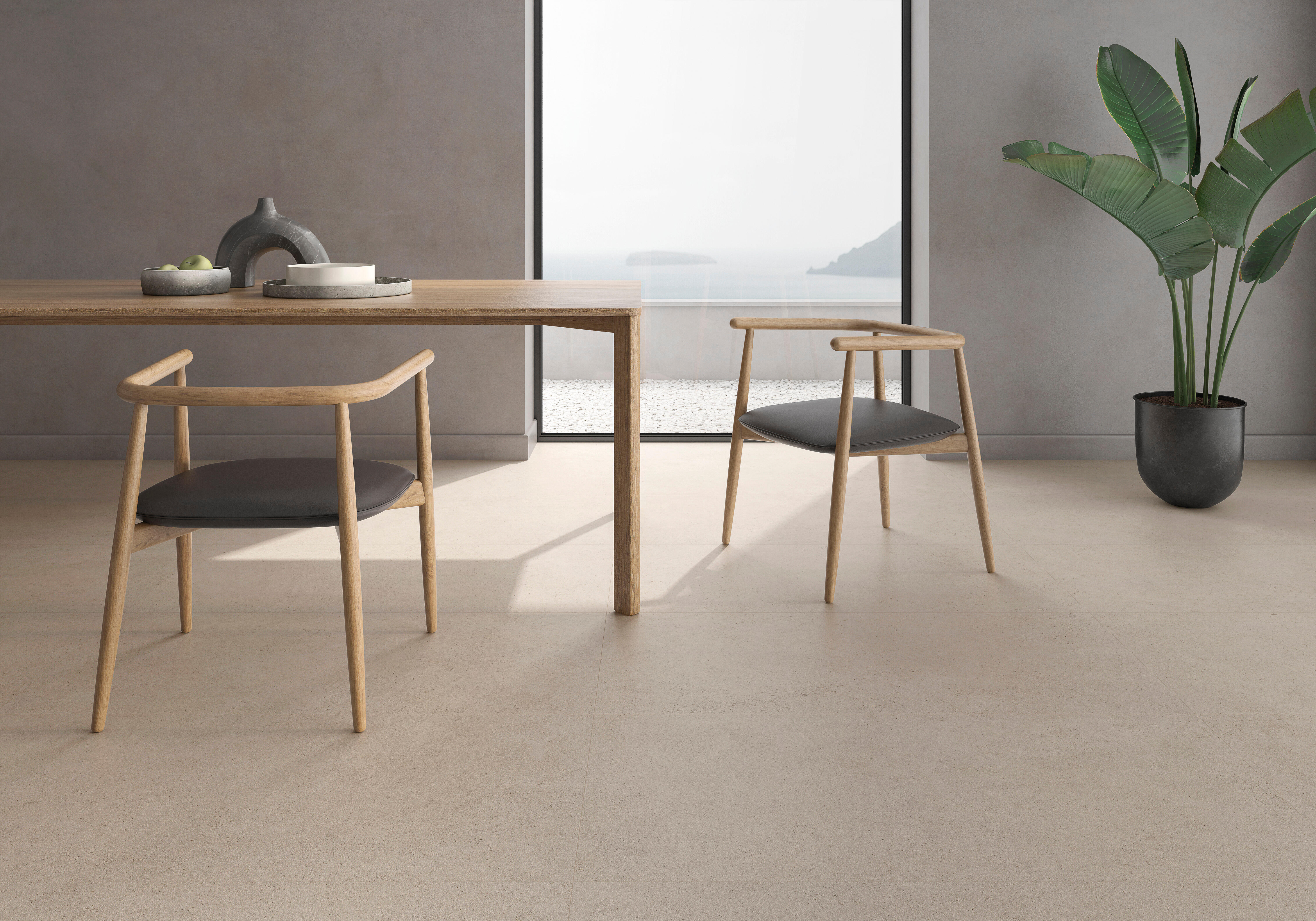 Suelo/Azulejo porcelánico Calizia efecto piedra beige 60x120 cm C1 ...