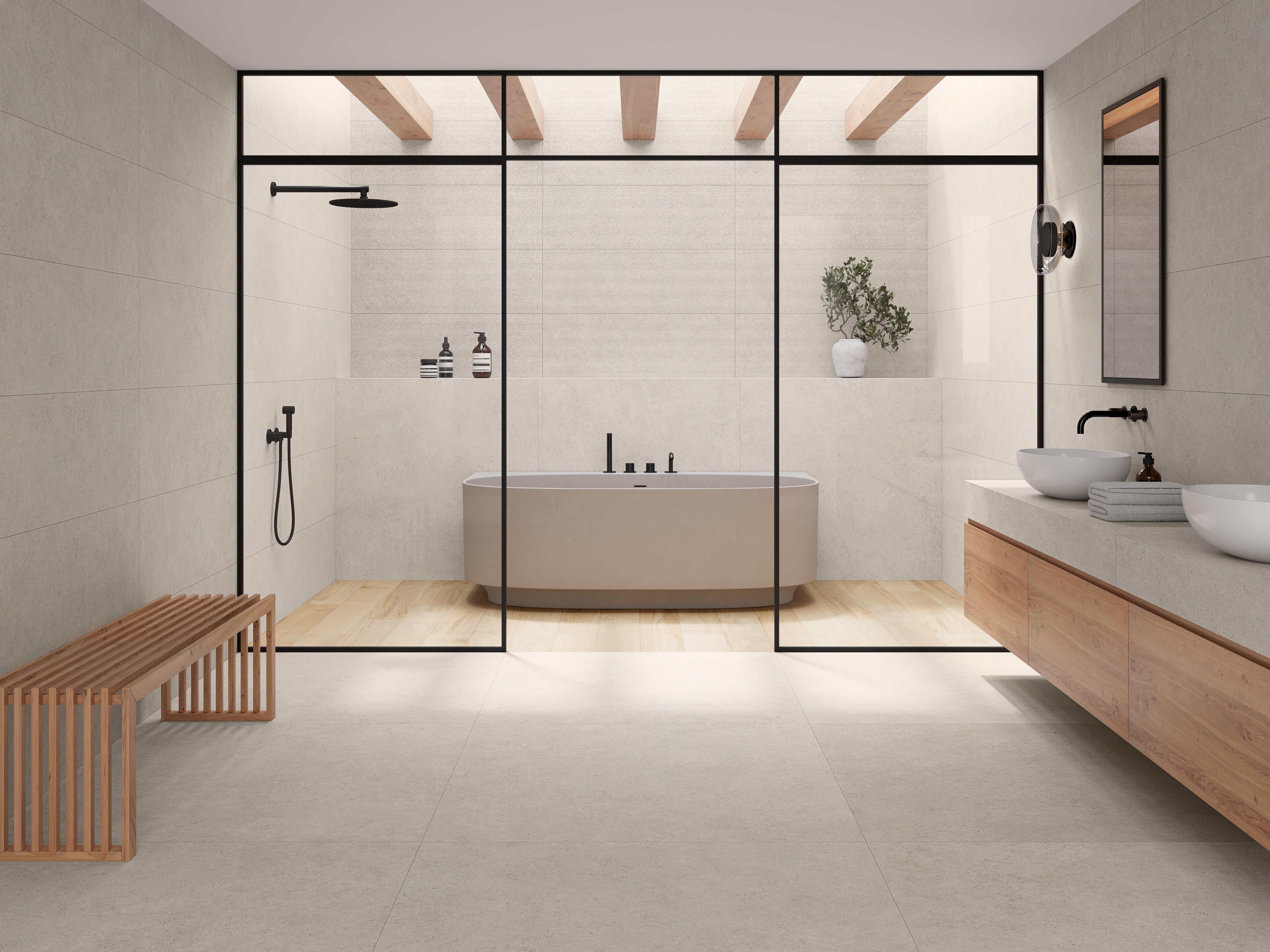 Azulejo cerámico Calizia efecto relieve natural 40x120 cm AZUVI CERAMIC ...