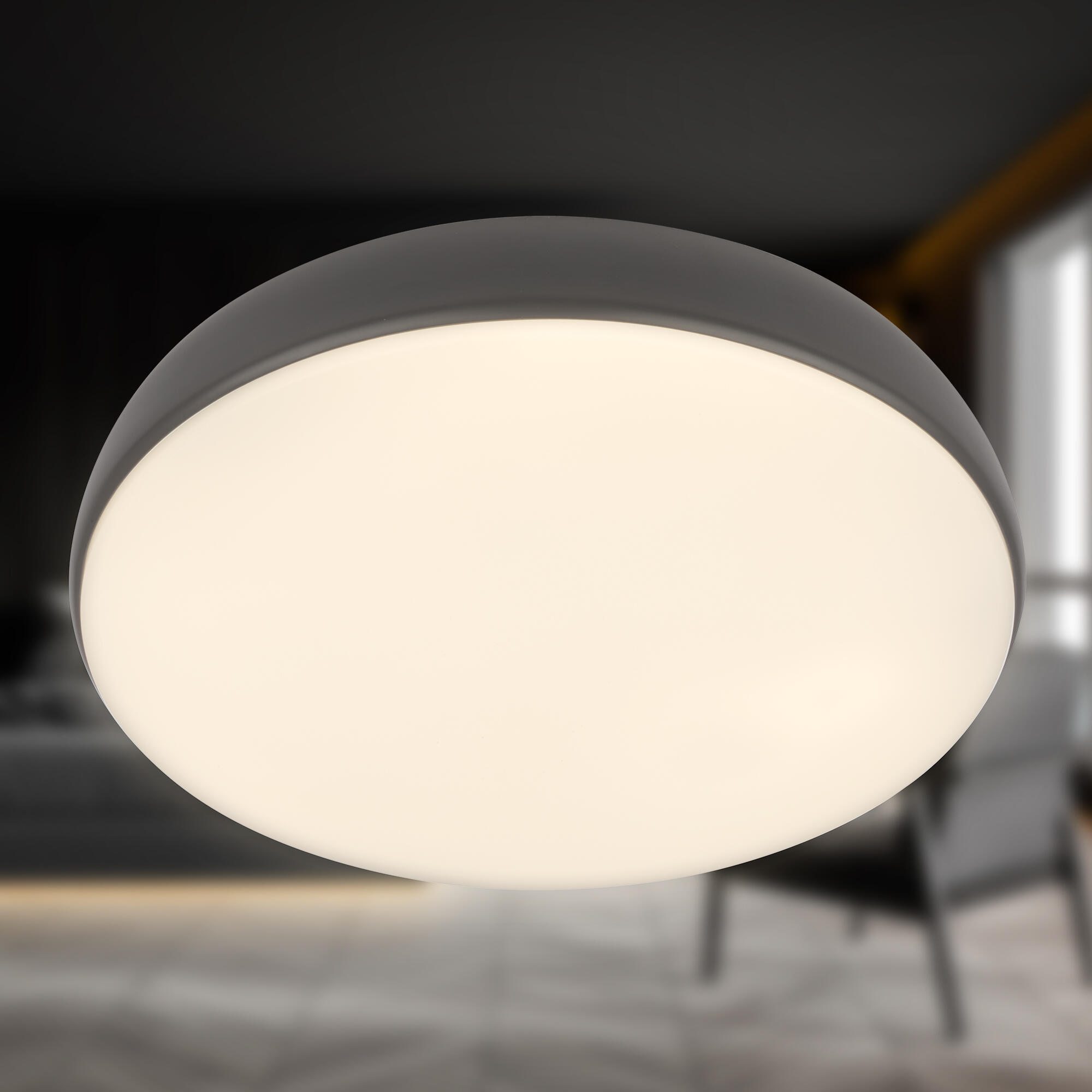 Plafón LED de interior redondo negro BRILO 2300 lm color luz regulable ...