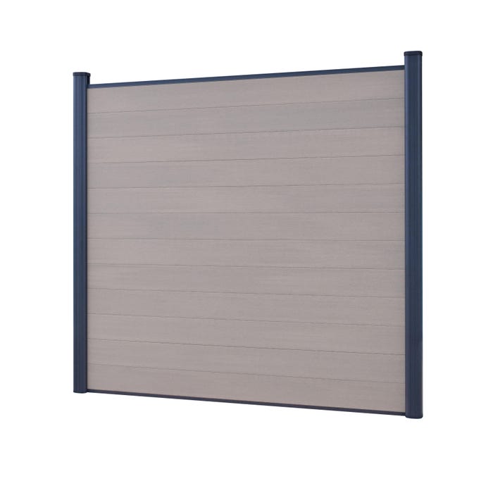 Lot 3 lames à emboîter Himya NATERIAL, gris taupe, L.176 x H.14.7 cm x ...